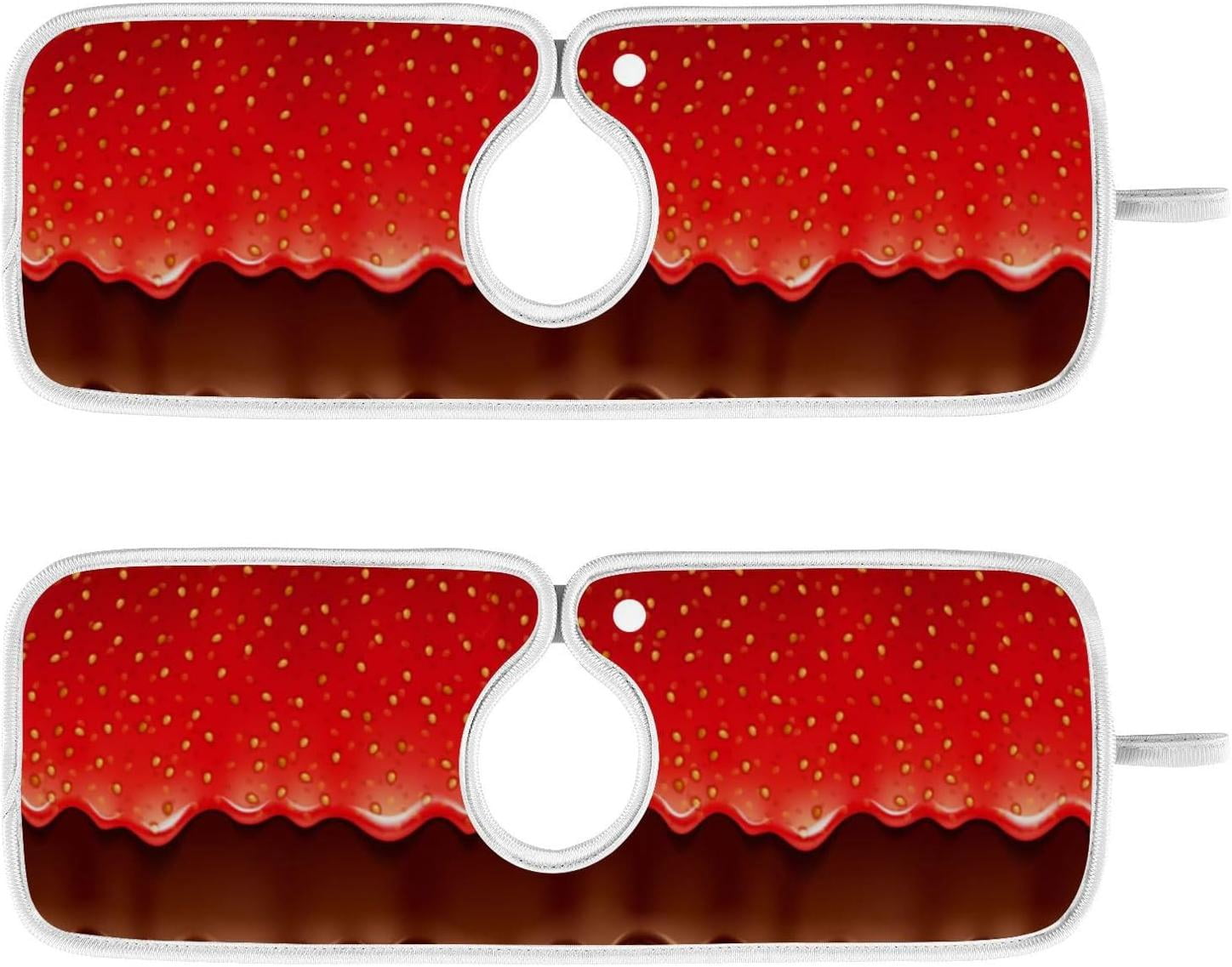 2 Pack Faucet Mat Splash Guard for Kitchen Sink,Wafer and Strawberry ...