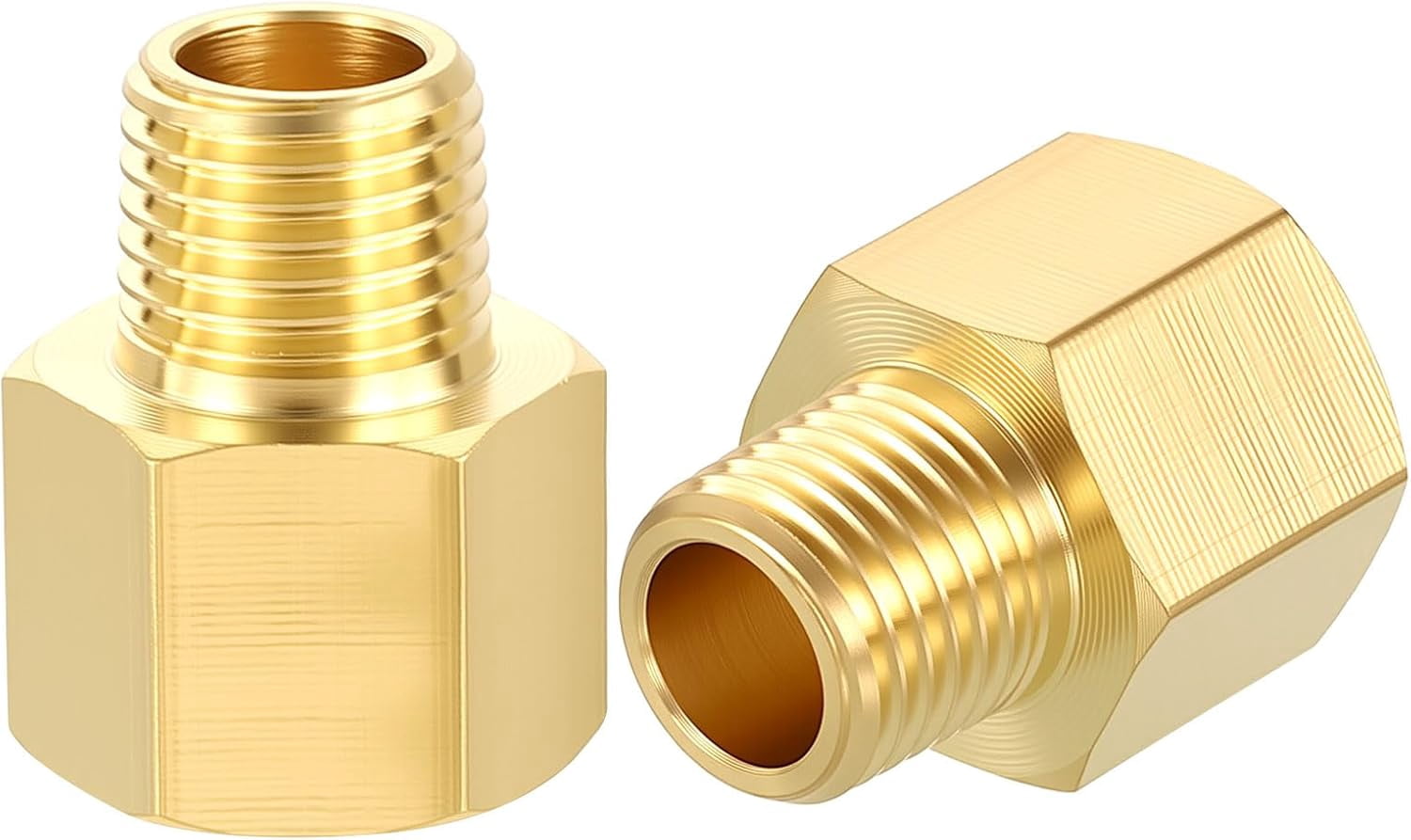 2 Pack FeMale to Male Adapters, 3/8" NTP Female x 1/4" Brass Nipple ...
