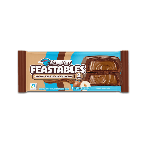 2 - Pack Feastables MrBeast Creamy Chocolate Hazelnut Cups – Limited ...
