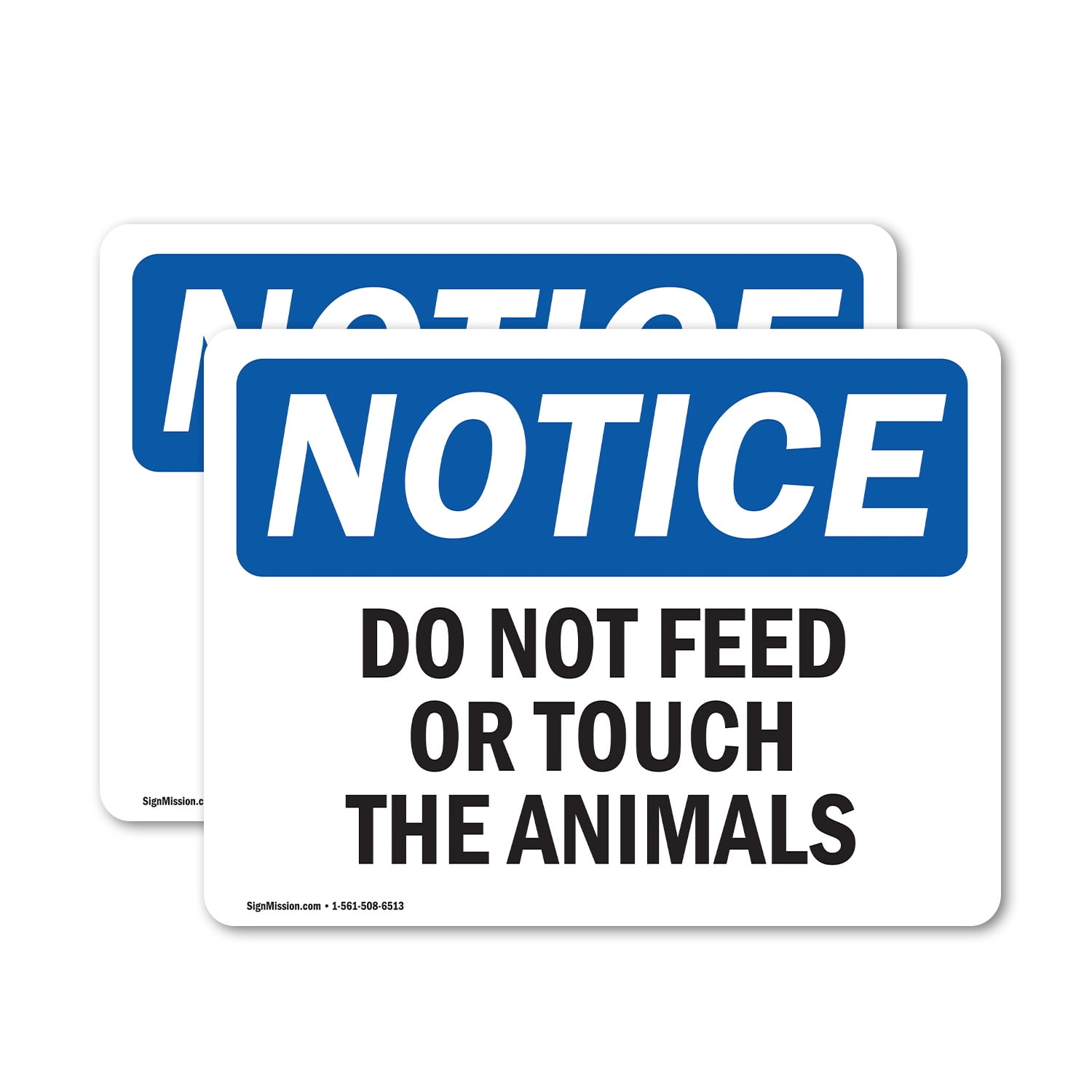 (2 Pack) Do Not Feed Or Touch The Animals OSHA Notice Sign 14 Inch X 10 ...