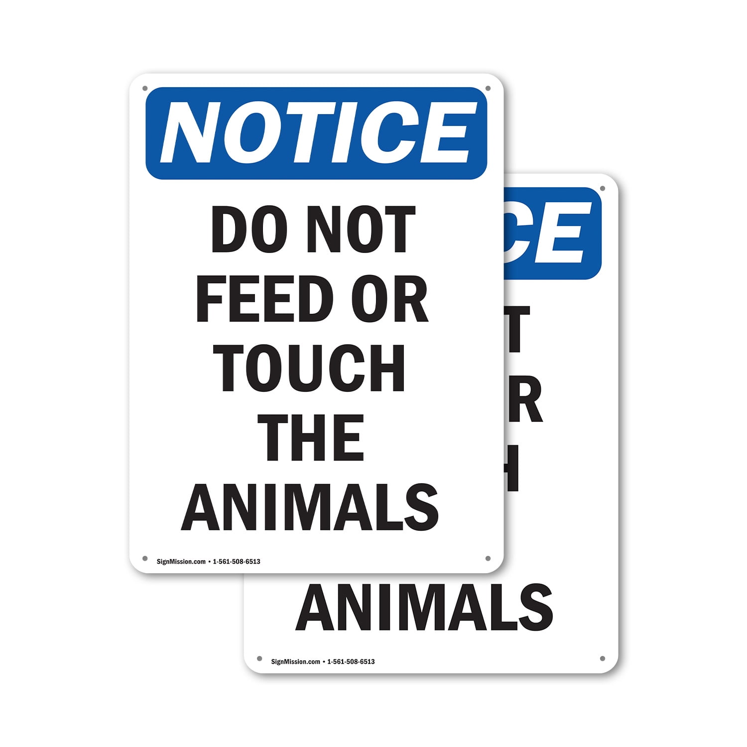 (2 Pack) Do Not Feed Or Touch The Animals OSHA Notice Sign 18 Inch X 24 ...