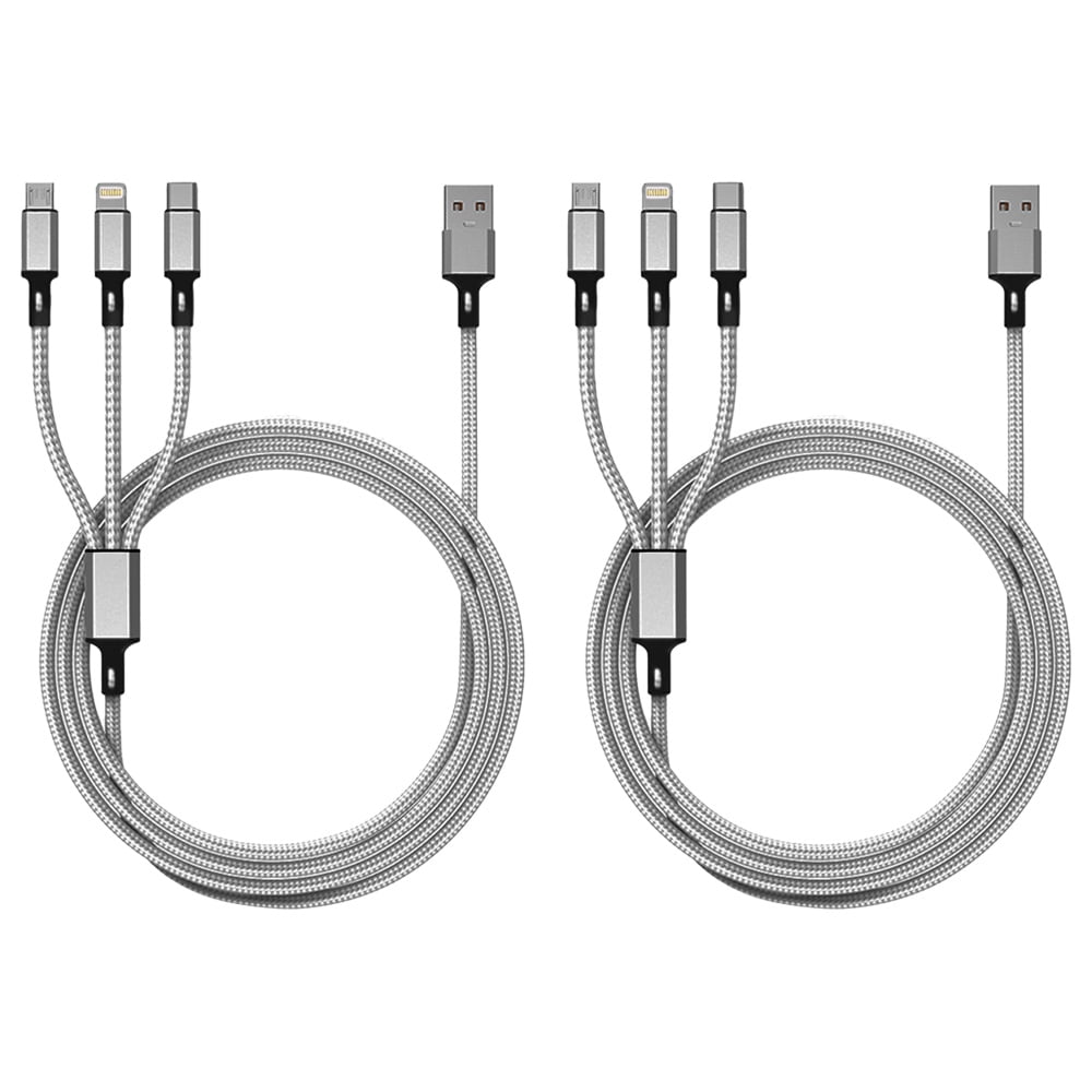 Fenzer 3-in-1 Multi Charging Cable, Nylon Braided, 4FT, USB-C, Micro ...