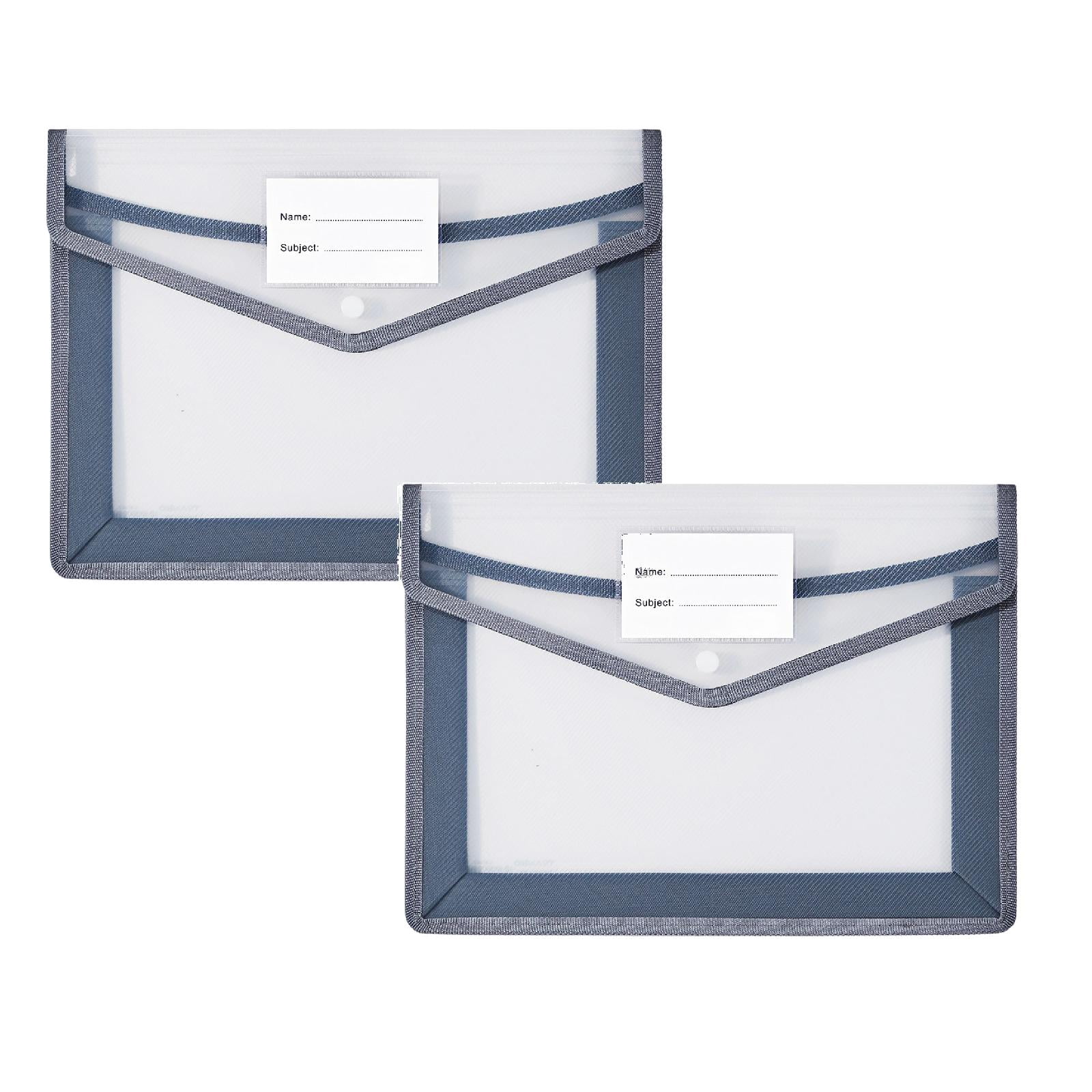 2 Pack File Folders, Clear Poly Envelopes Plastic Folders, Folder for ...