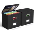 2 Pack File Organizer Boxes with Lids, File Box with Mesh Pockets ...