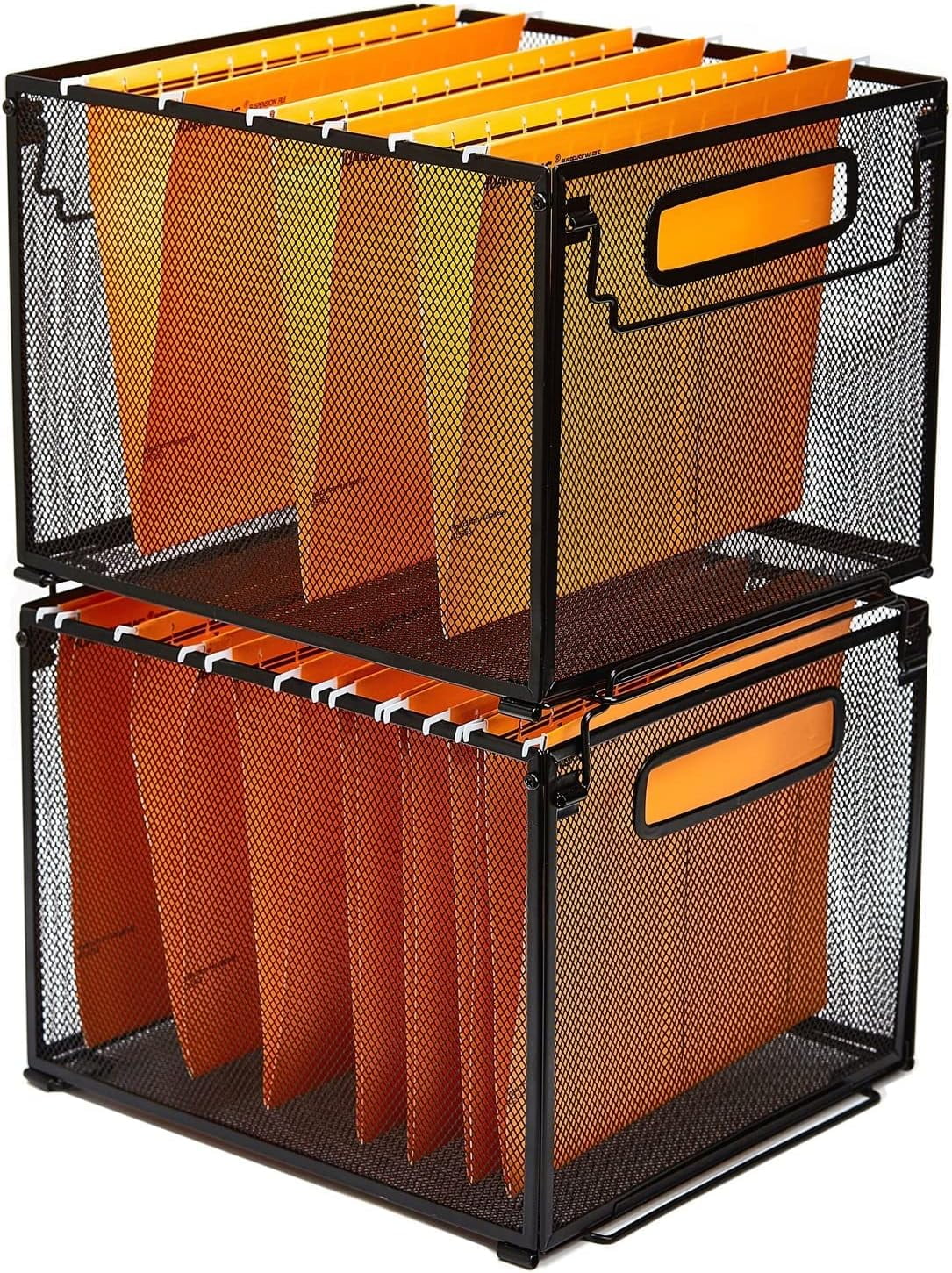 2 Pack File Organizer,Metal File Crates for Hanging Folders,Hanging ...