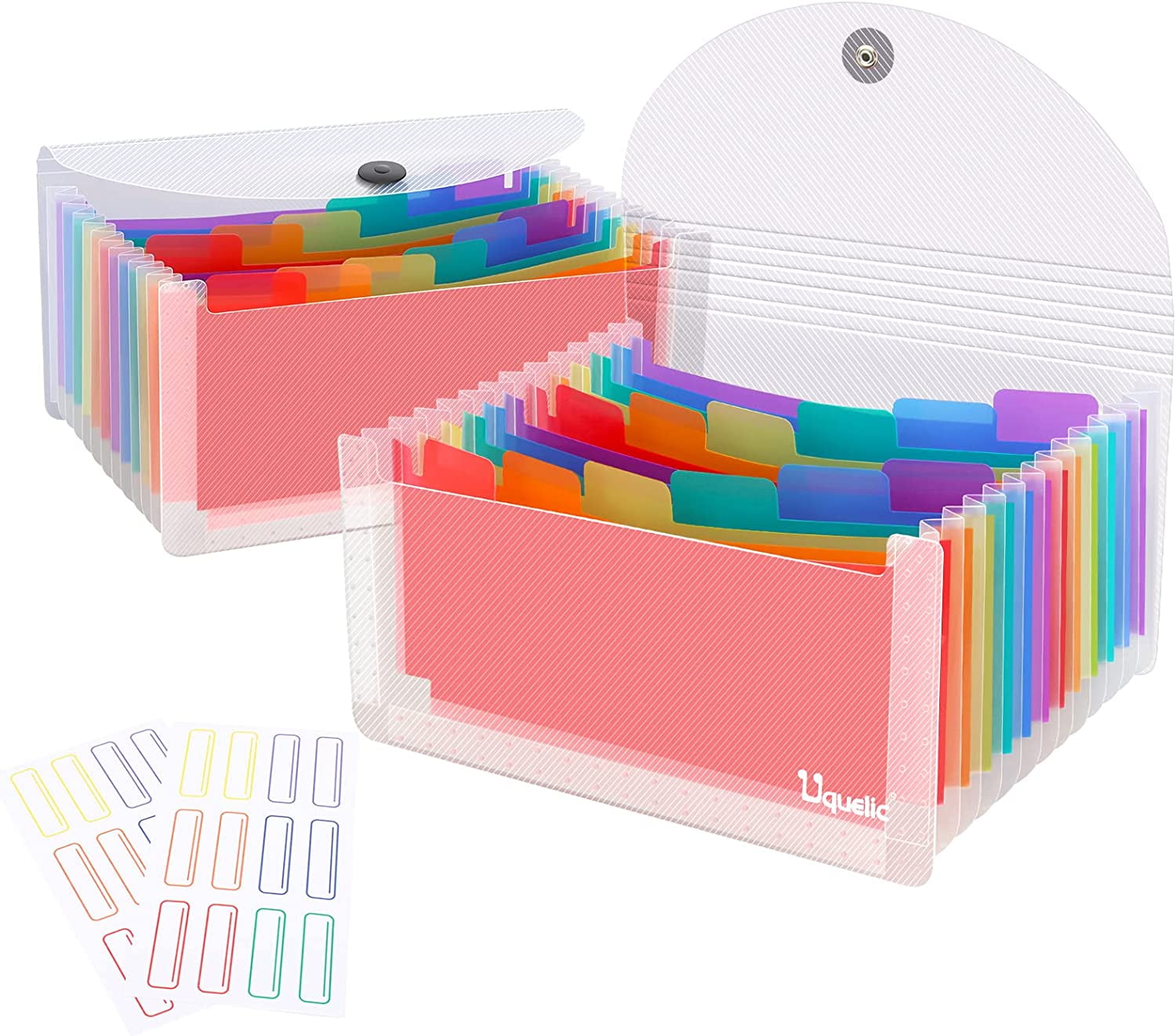 2 Pack File Organizer Stand -13 Pockets Expanding Coupons File Folder ...