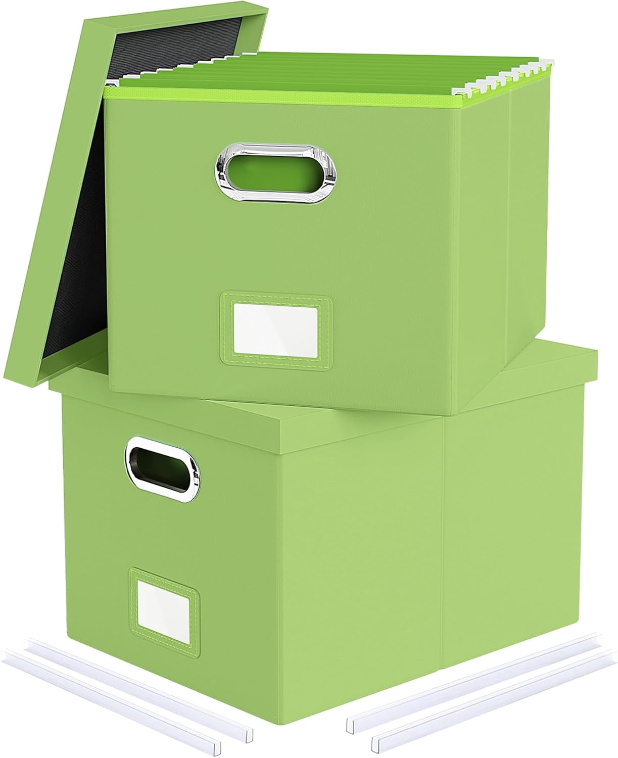 2 Pack File Storage Organizer, Portable File Box with Lid, Fit for ...