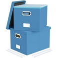 2 Pack File Storage Organizer - Portable Filing Box with Lid, Fits ...