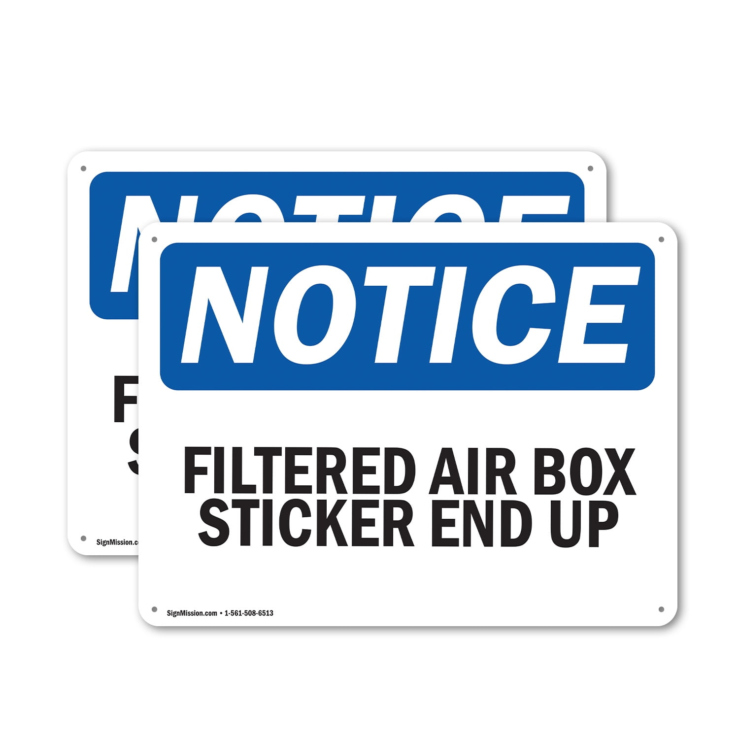 (2 Pack) Filtered Air Box Sticker End Up OSHA Notice Sign 14 Inch X 10 ...