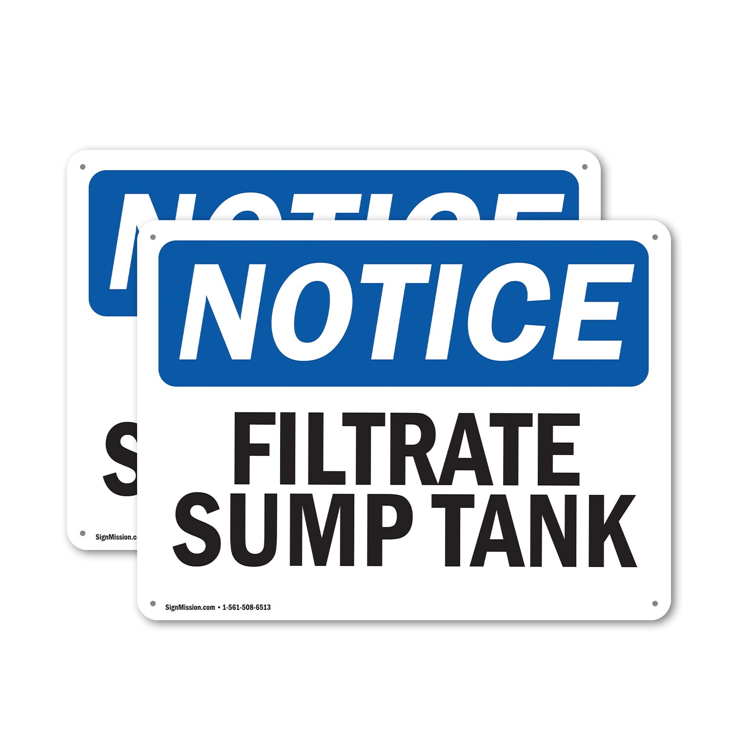 (2 Pack) Filtrate Sump Tank OSHA Notice Sign 10 Inch X 7 Inch Indoor ...