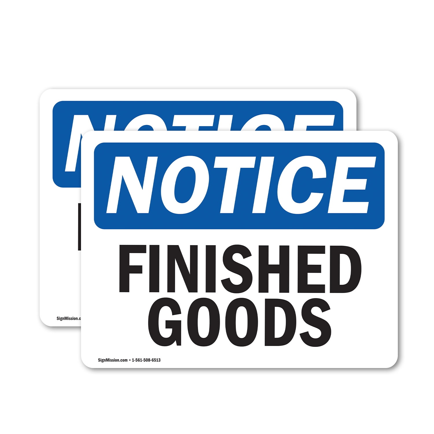 (2 Pack) Finished Goods OSHA Notice Sign 18 Inch X 12 Inch Vinyl Label ...