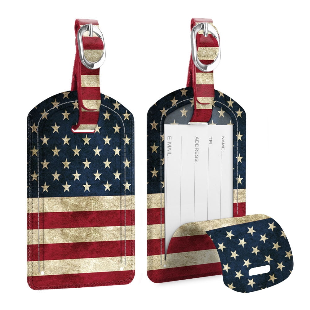 [2 Pack] Fintie Luggage Tags, PU Leather Name ID Label Holder with ...