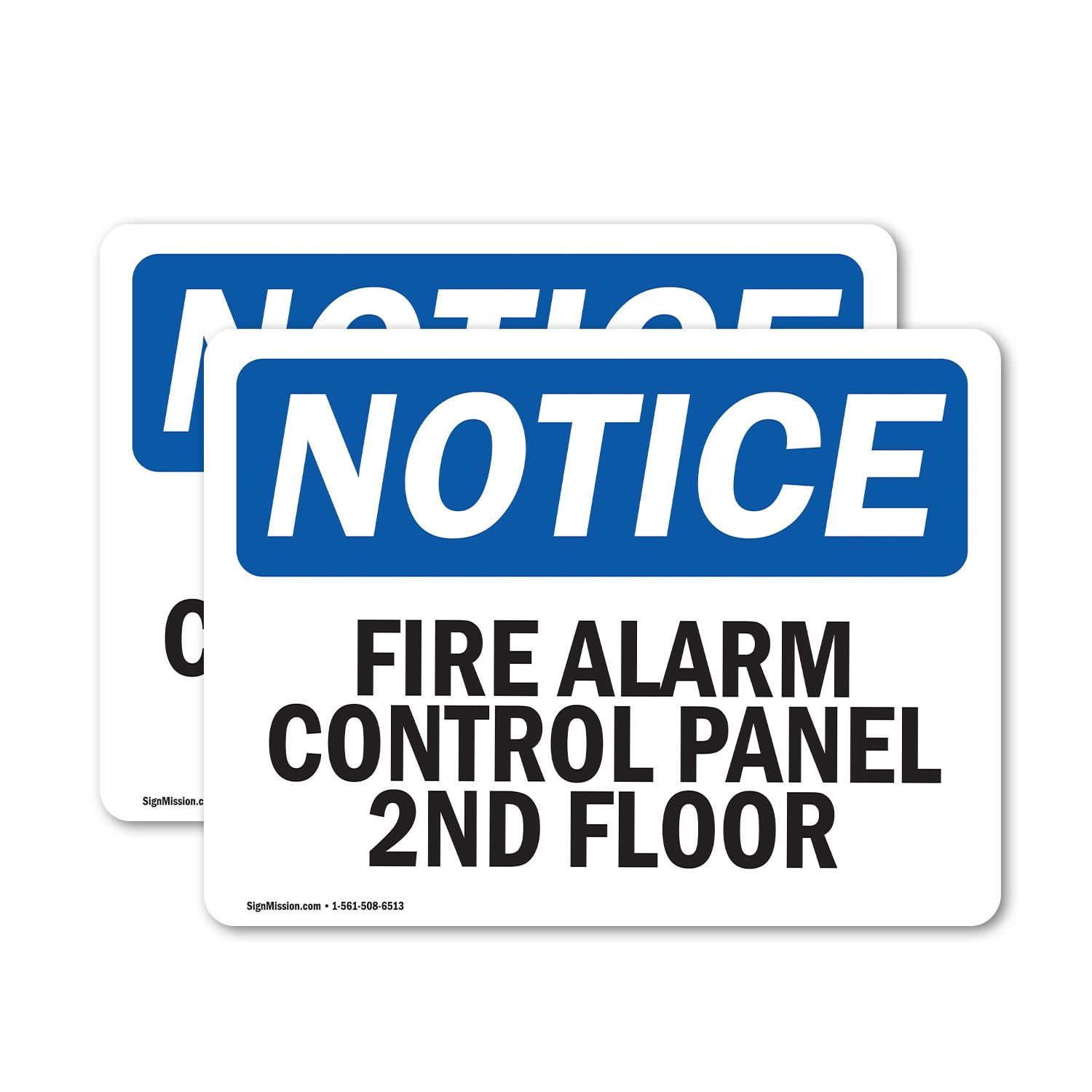 (2 Pack) Fire Alarm Control Panel 2Nd Floor OSHA Notice Sign 18 Inch X ...
