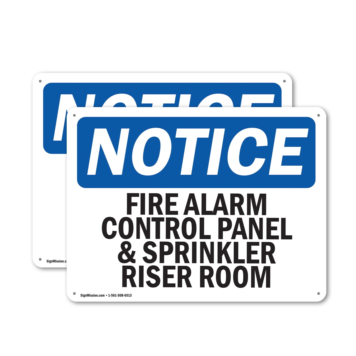 (2 Pack) Fire Alarm Control Panel And Sprinkler Riser Room OSHA Notice ...