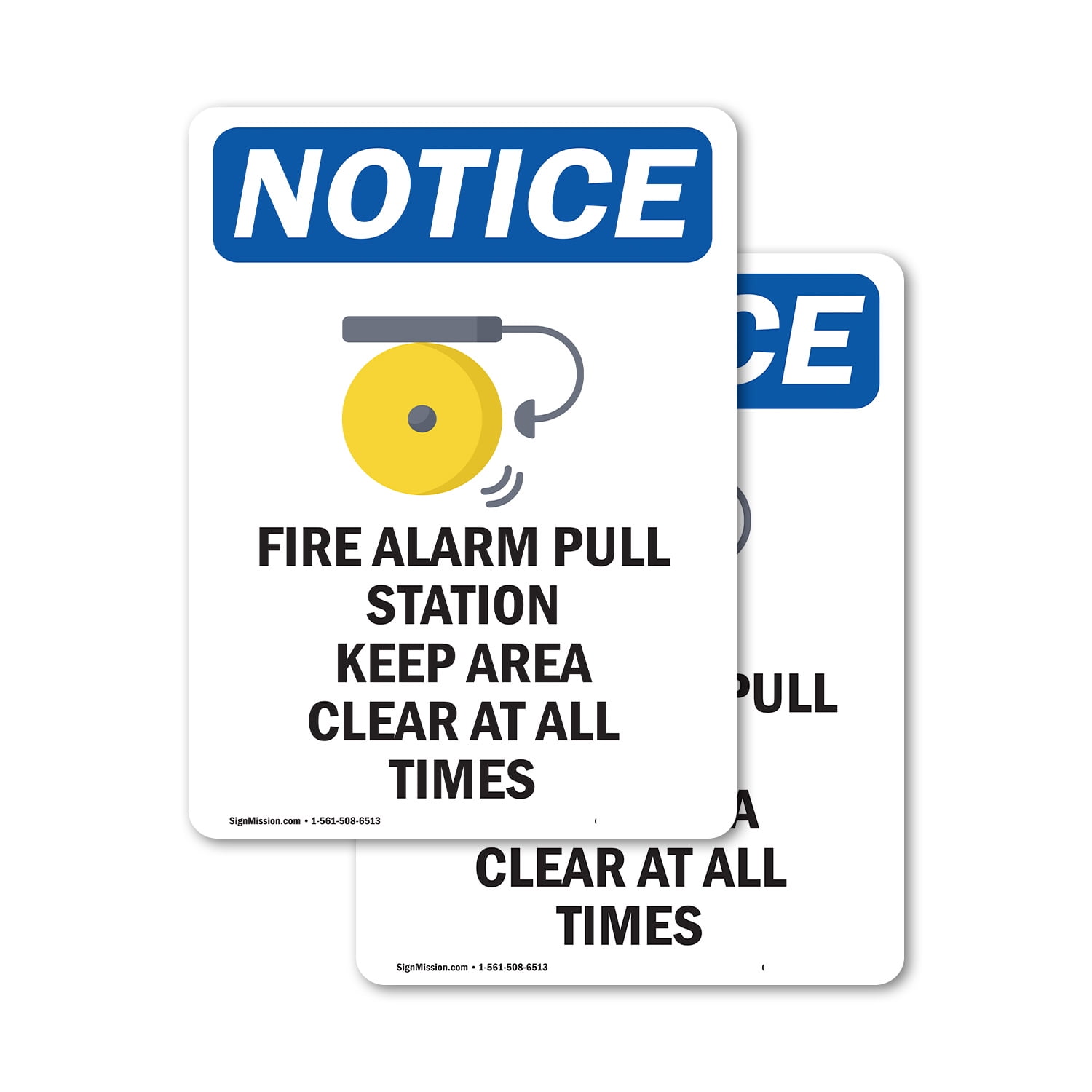 (2 Pack) Fire Alarm Pull Station Sign - Walmart.com