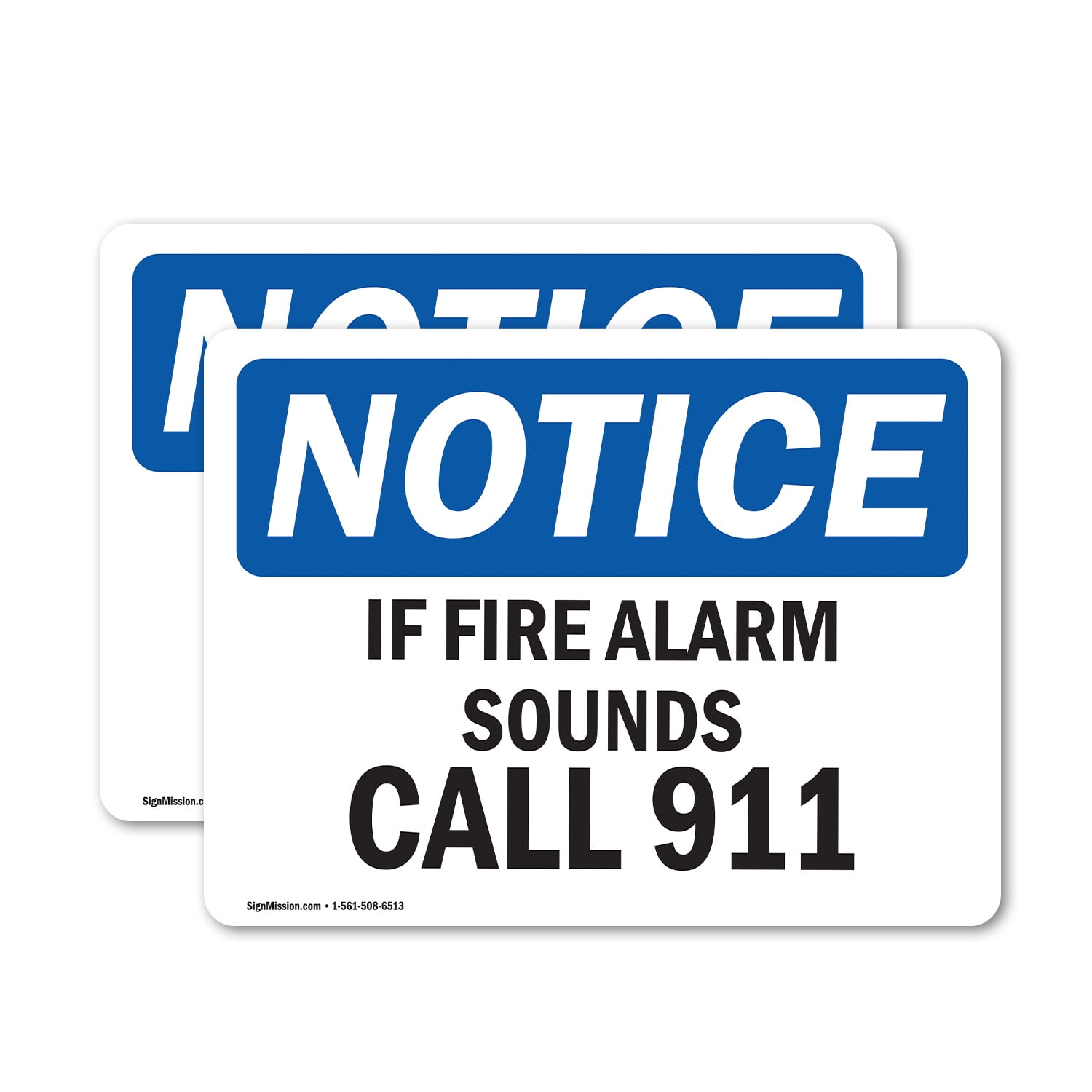 (2 Pack) If Fire Alarm Sounds Call 911 OSHA Notice Sign 24 Inch X 18 ...
