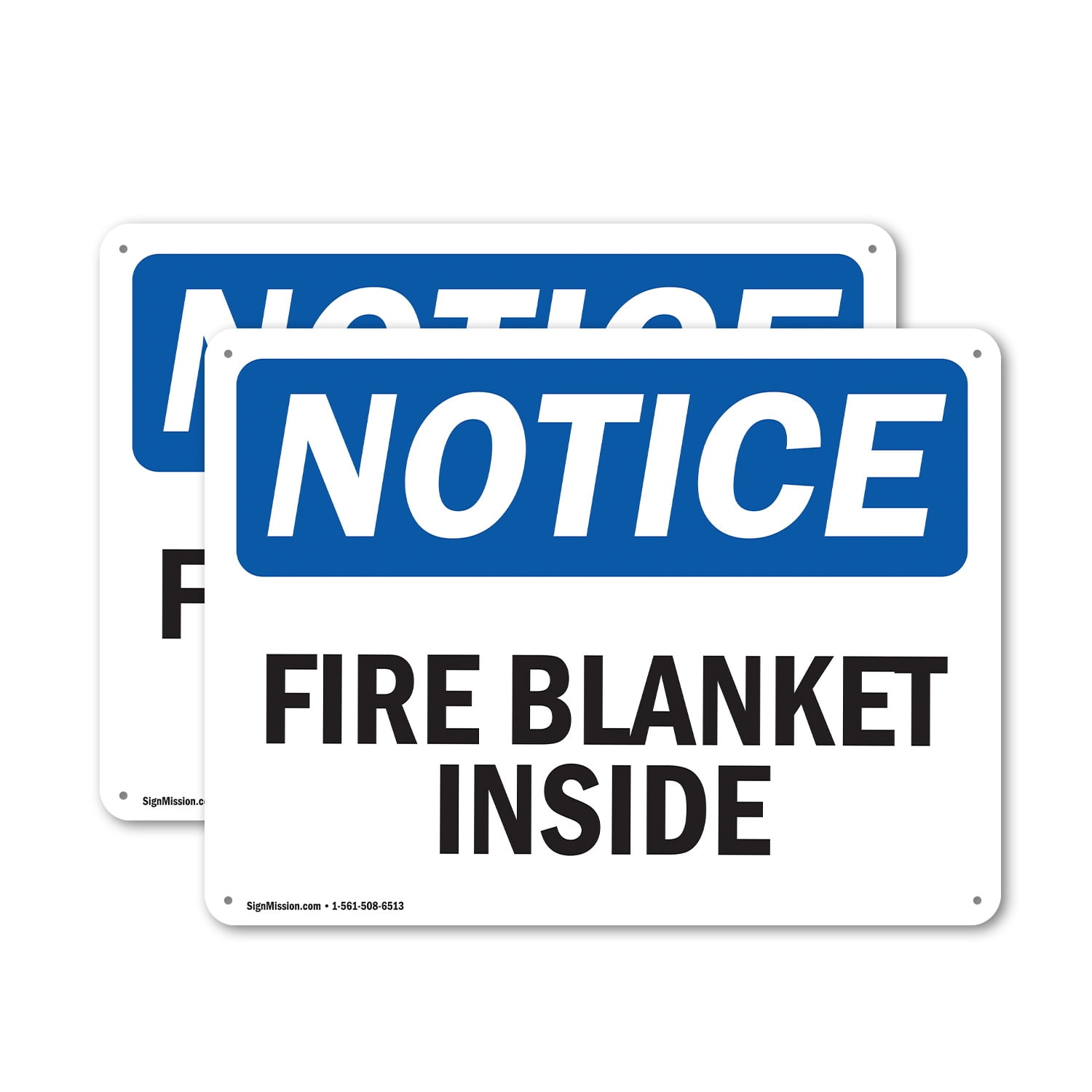 (2 Pack) Fire Blanket Inside OSHA Notice Sign 24 Inch X 18 Inch Indoor ...