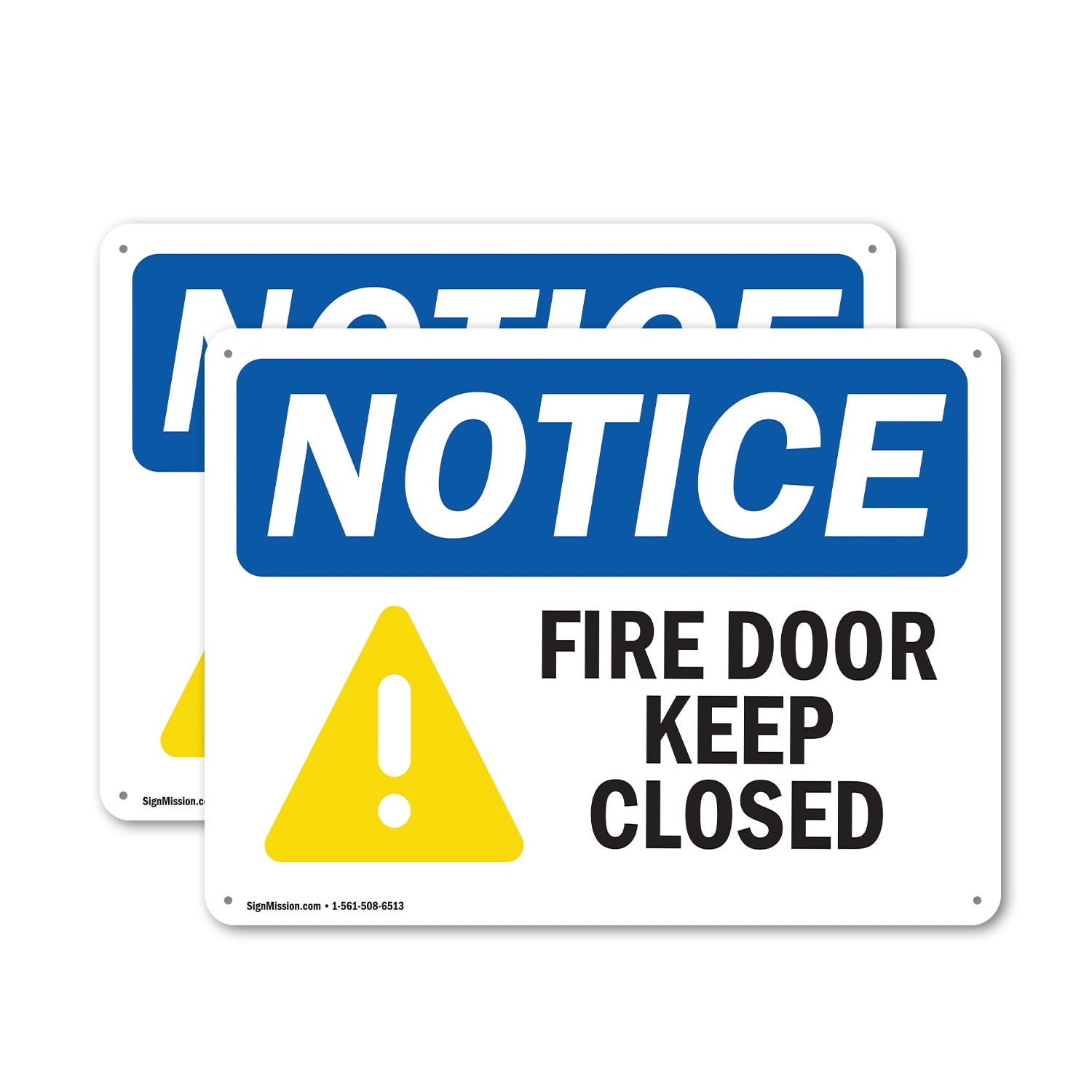 (2 Pack) Fire Door Keep Closed OSHA Notice Sign 10 Inch X 7 Inch ...
