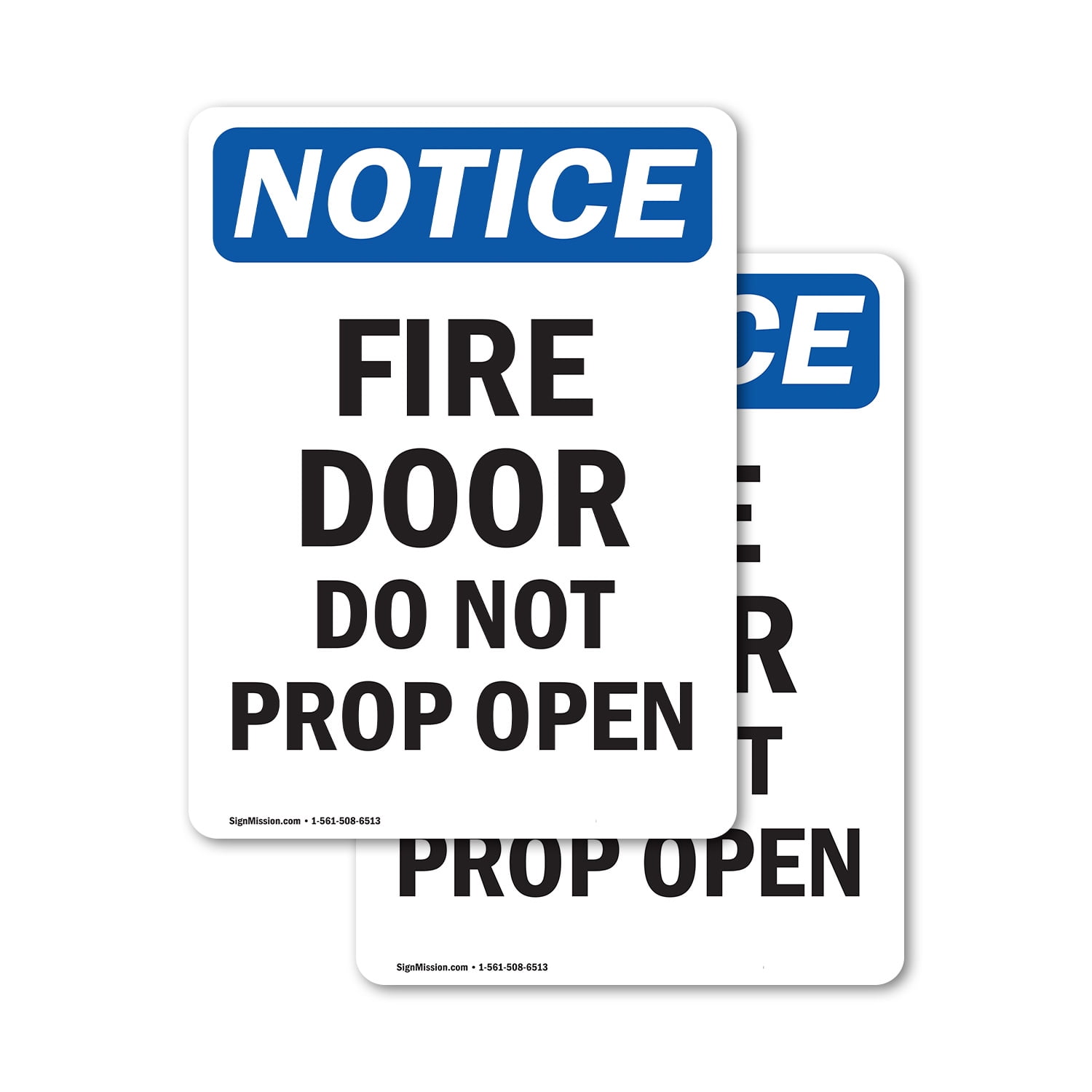 (2 Pack) Fire Door Do Not Prop Open OSHA Notice Sign 5 Inch X 7 Inch ...