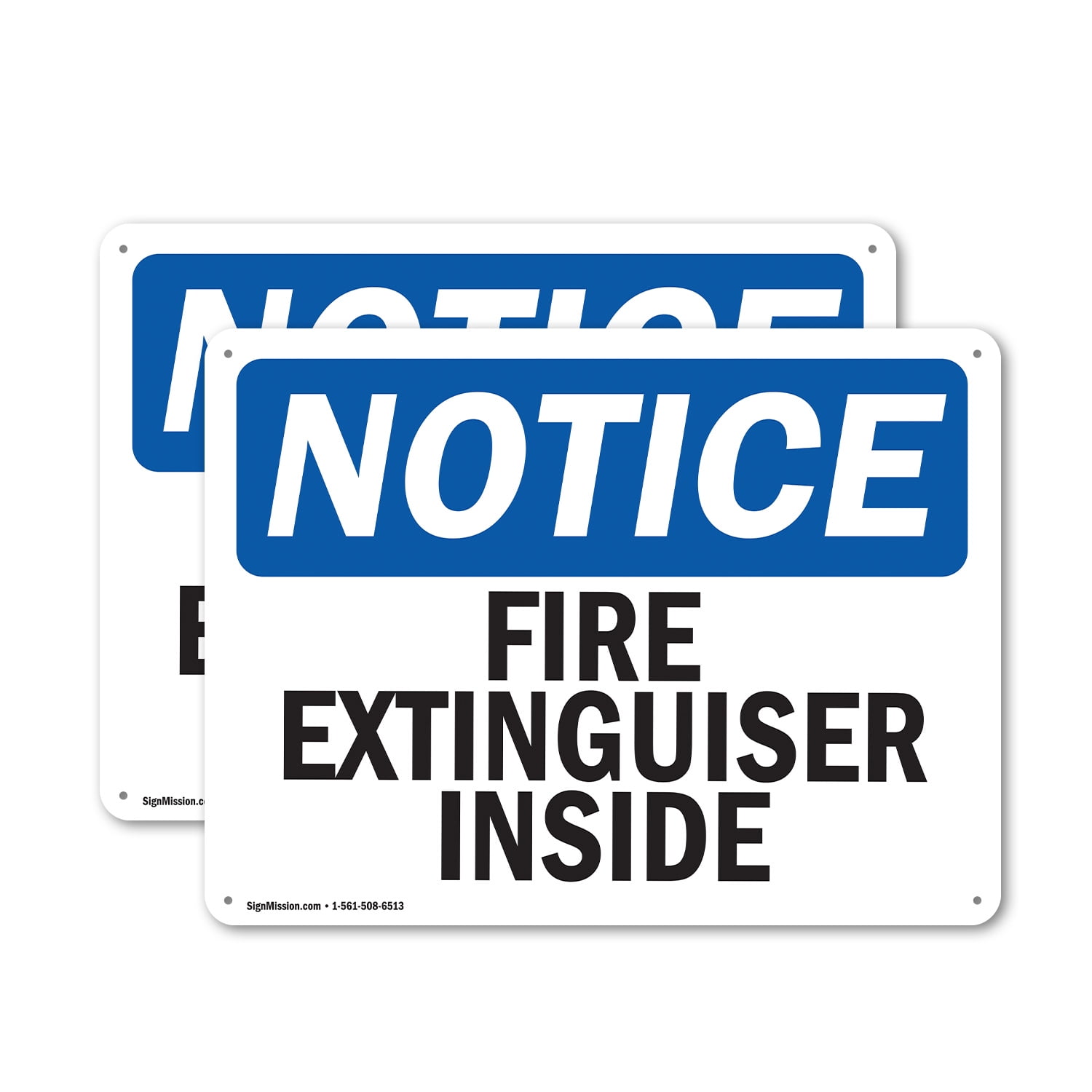 (2 Pack) Fire Extinguisher Inside OSHA Notice Sign 14 Inch X 10 Inch ...