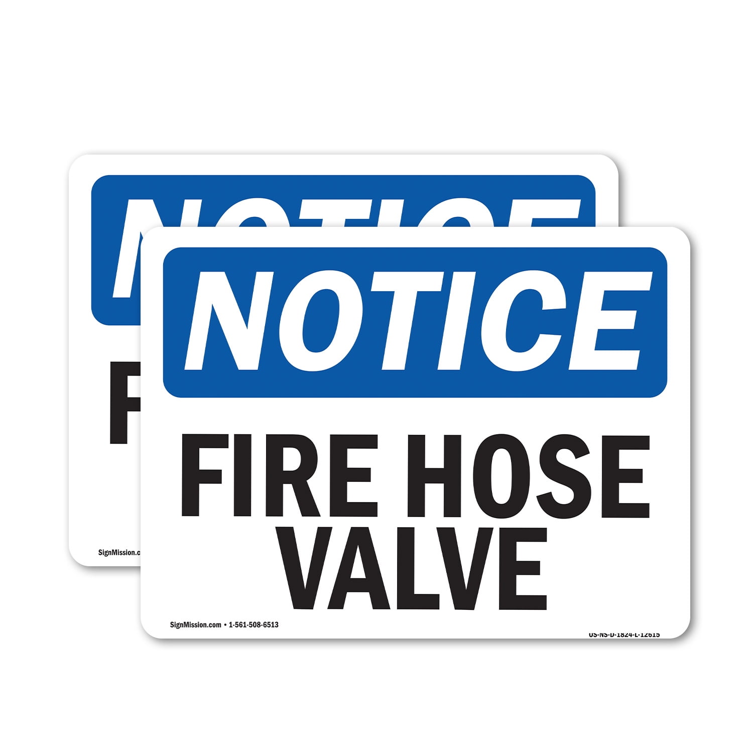 (2 Pack) Fire Hose Valve OSHA Notice Sign 18 Inch X 12 Inch Vinyl Label ...