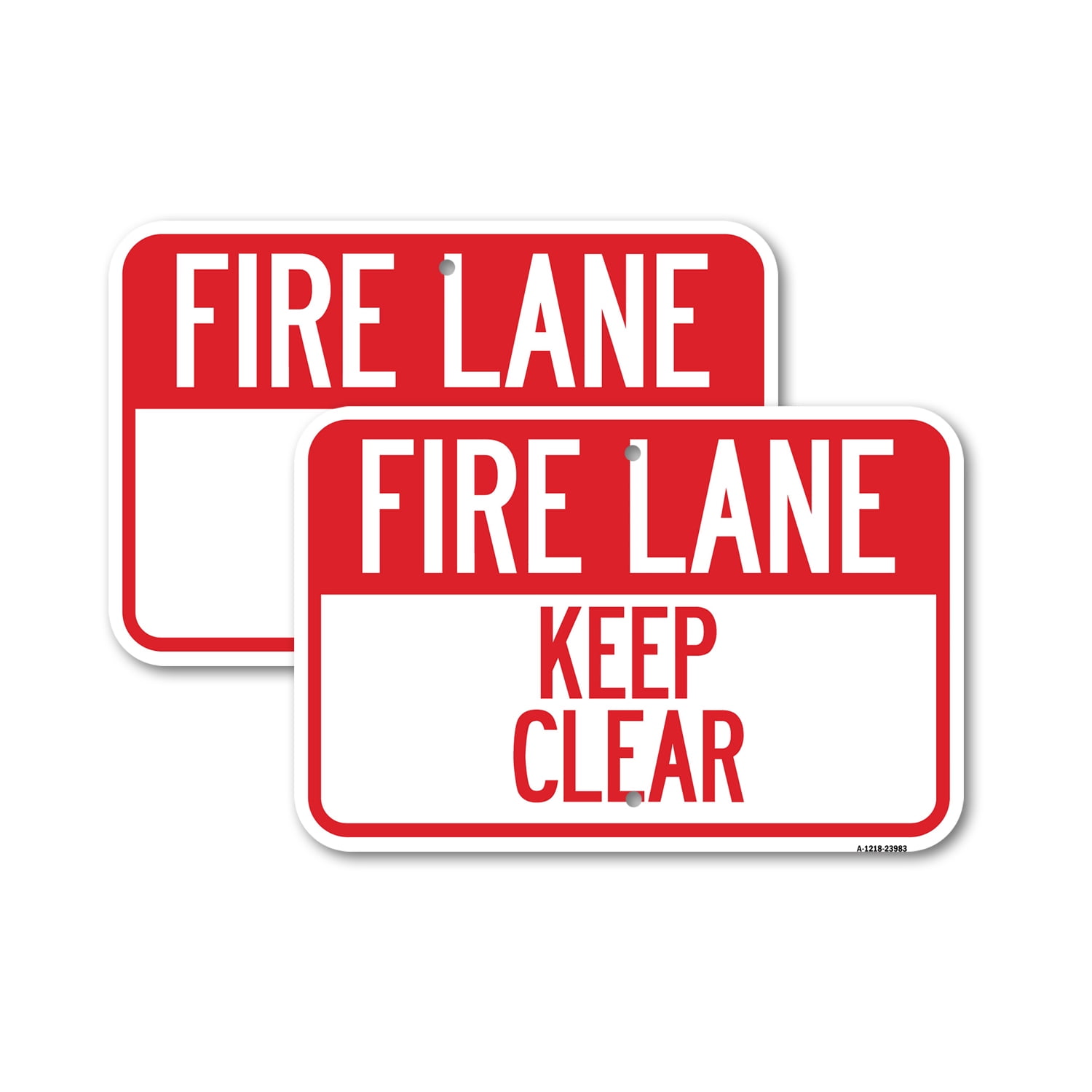 (2 Pack) Fire Lane Keep Clear | 12" X 18" Heavy-Gauge Aluminum Sign ...