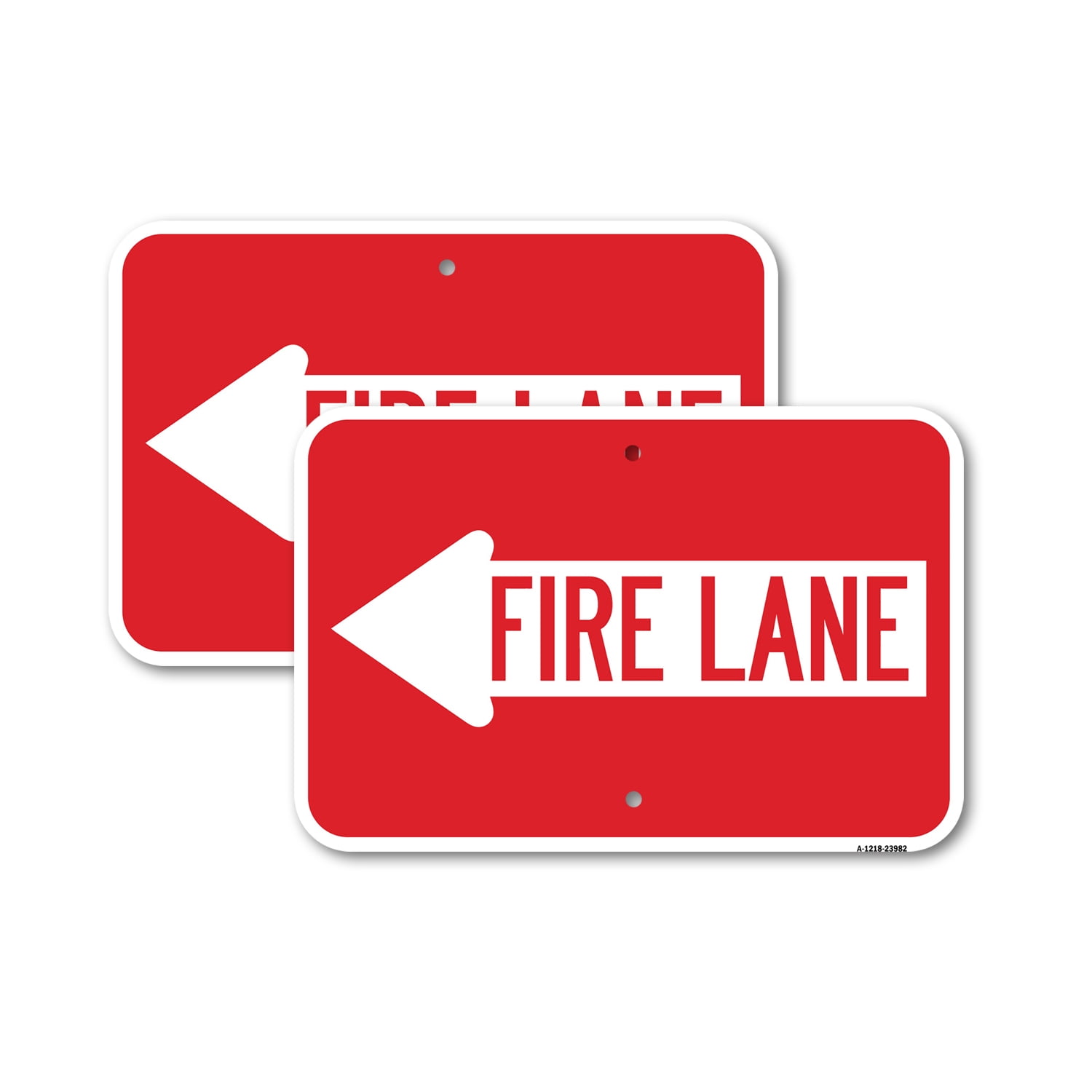 (2 Pack) Fire Lane Left Arrow | 12" X 18" Heavy-Gauge Aluminum Sign ...