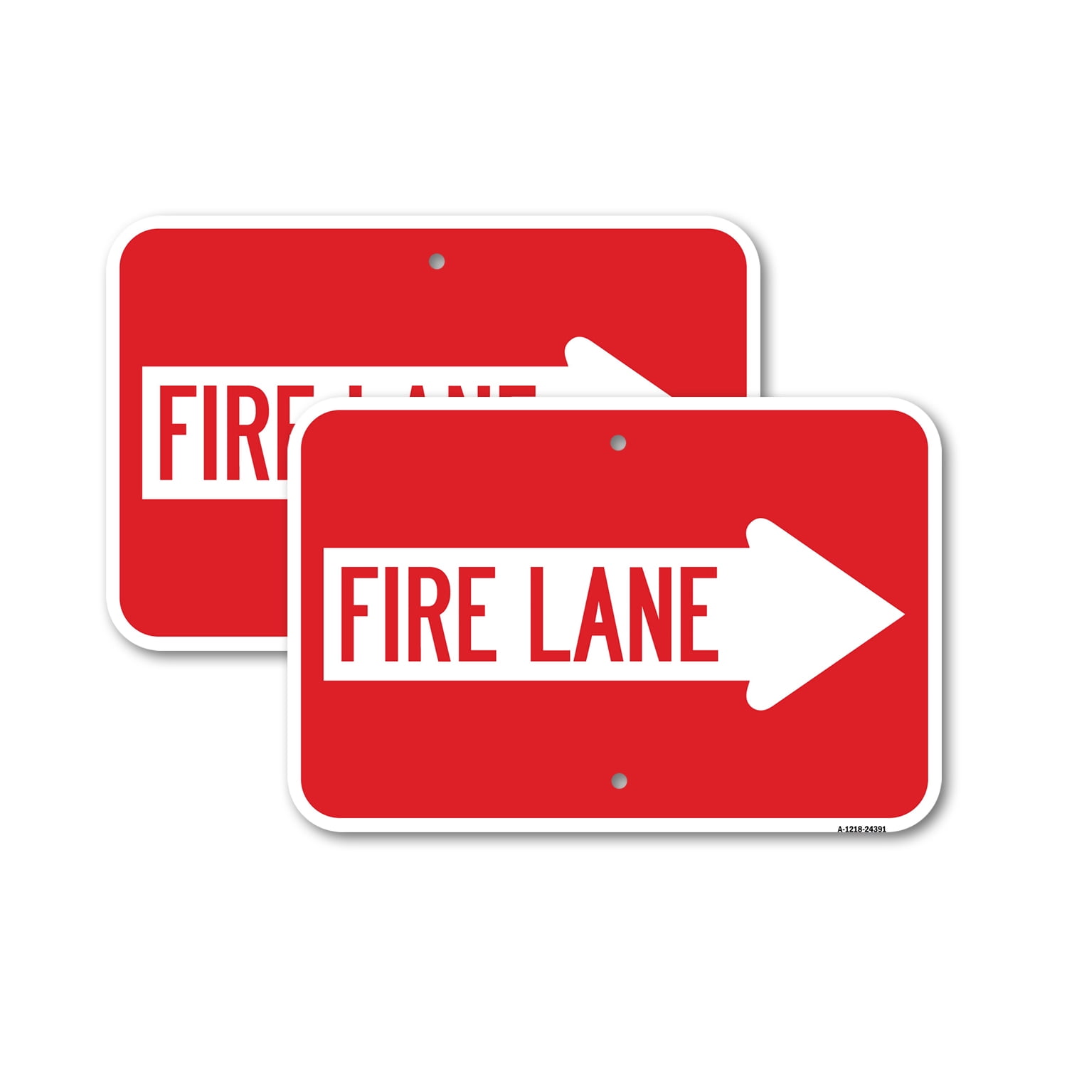 (2 Pack) Fire Lane Right Arrow | 12" X 18" Heavy-Gauge Aluminum Sign ...