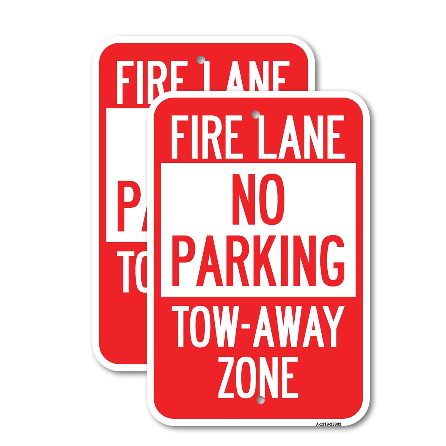(2 Pack) Fire Lane Sign No Parking Tow-Away Zone | 18" X 24" Heavy ...