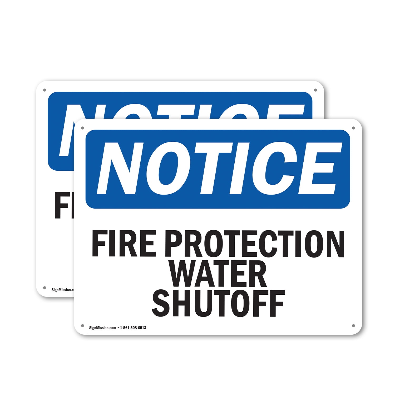 (2 Pack) Fire Protection Water Shutoff OSHA Notice Sign 14 Inch X 10 ...
