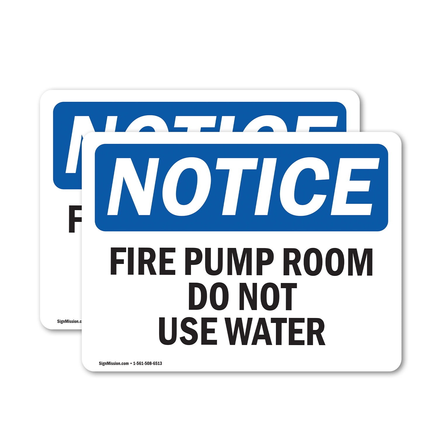 (2 Pack) Fire Pump Room Do Not Use Water OSHA Notice Sign 24 Inch X 18 ...