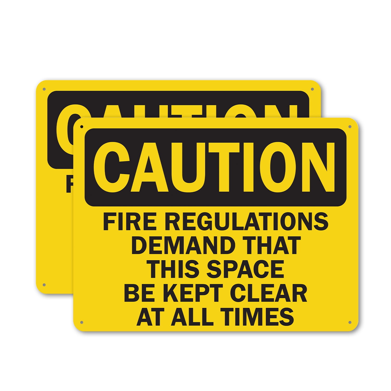 (2 Pack) Fire Regulations Demand That This Space Be Kept Clear At All ...