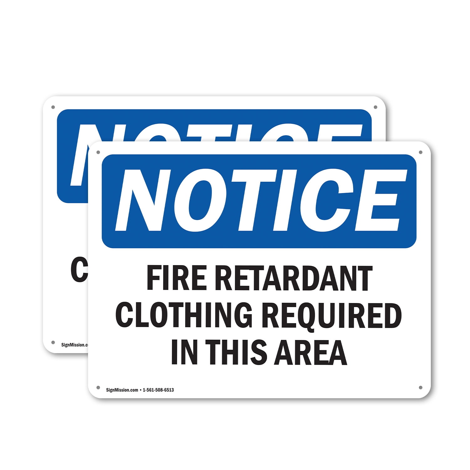 (2 Pack) Fire Retardant Clothing Required OSHA Notice Sign 10 Inch X 7 ...