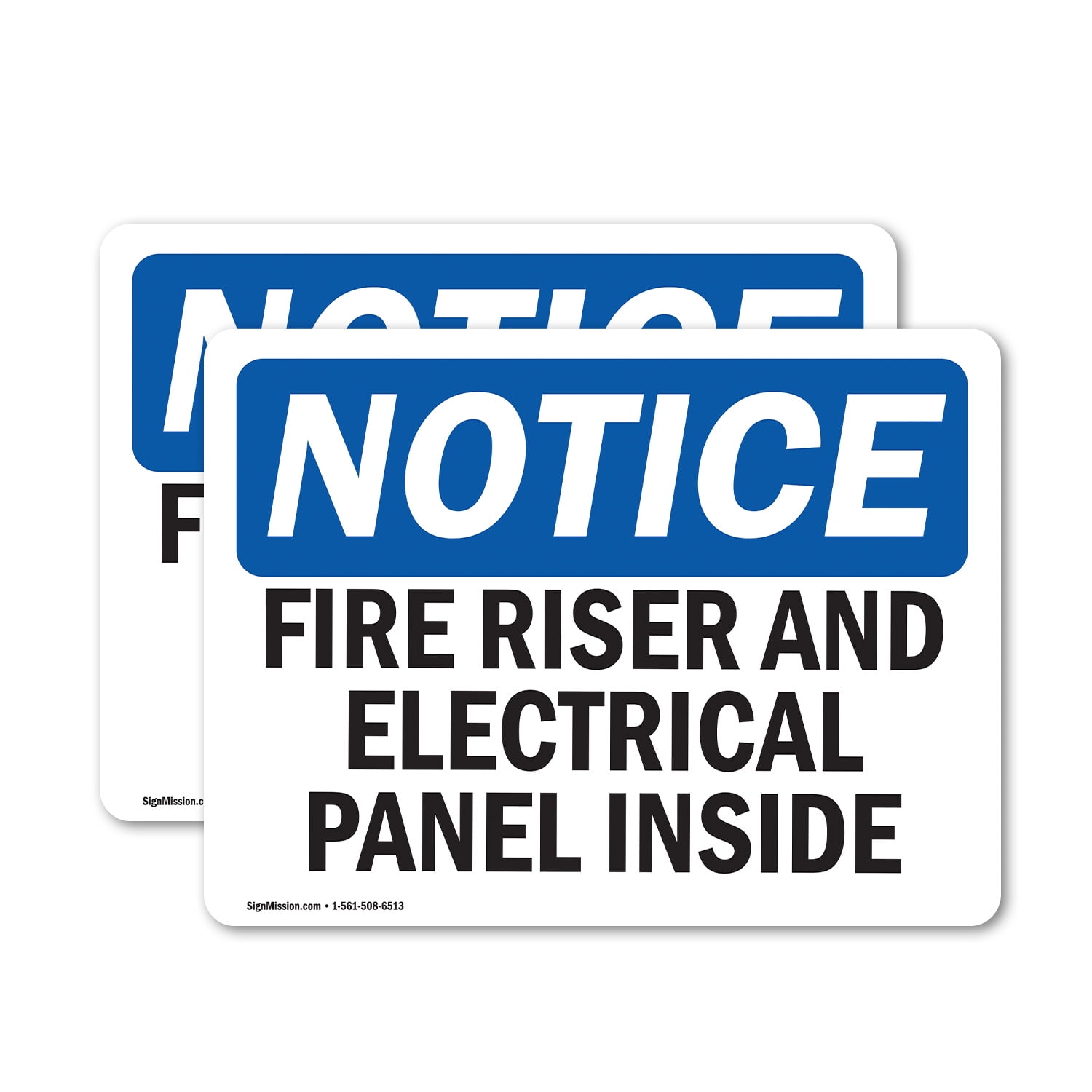 (2 Pack) Fire Riser And Electrical Panel Inside OSHA Notice Sign ...