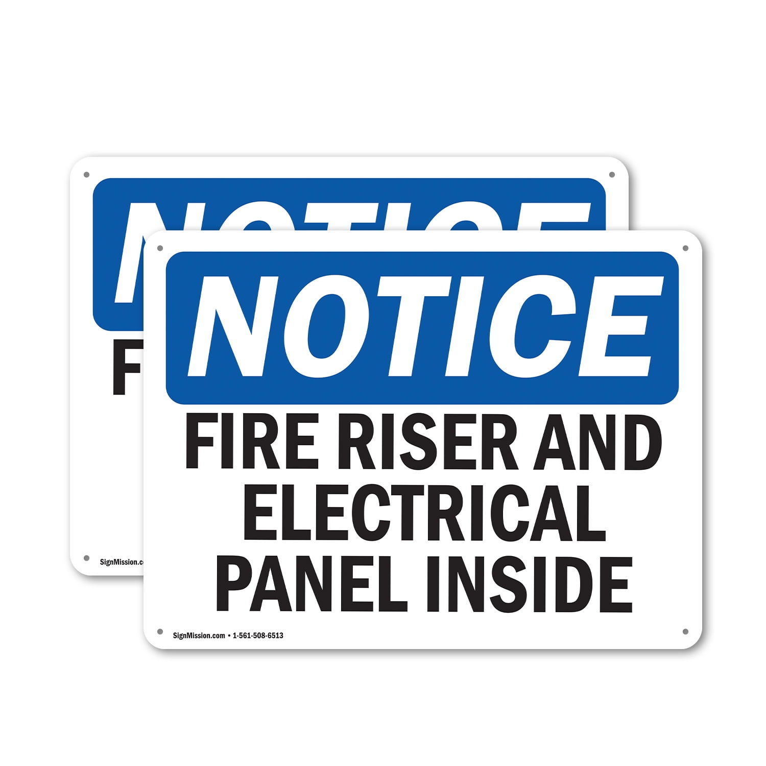 (2 Pack) Fire Riser And Electrical Panel Inside OSHA Notice Sign 14 ...