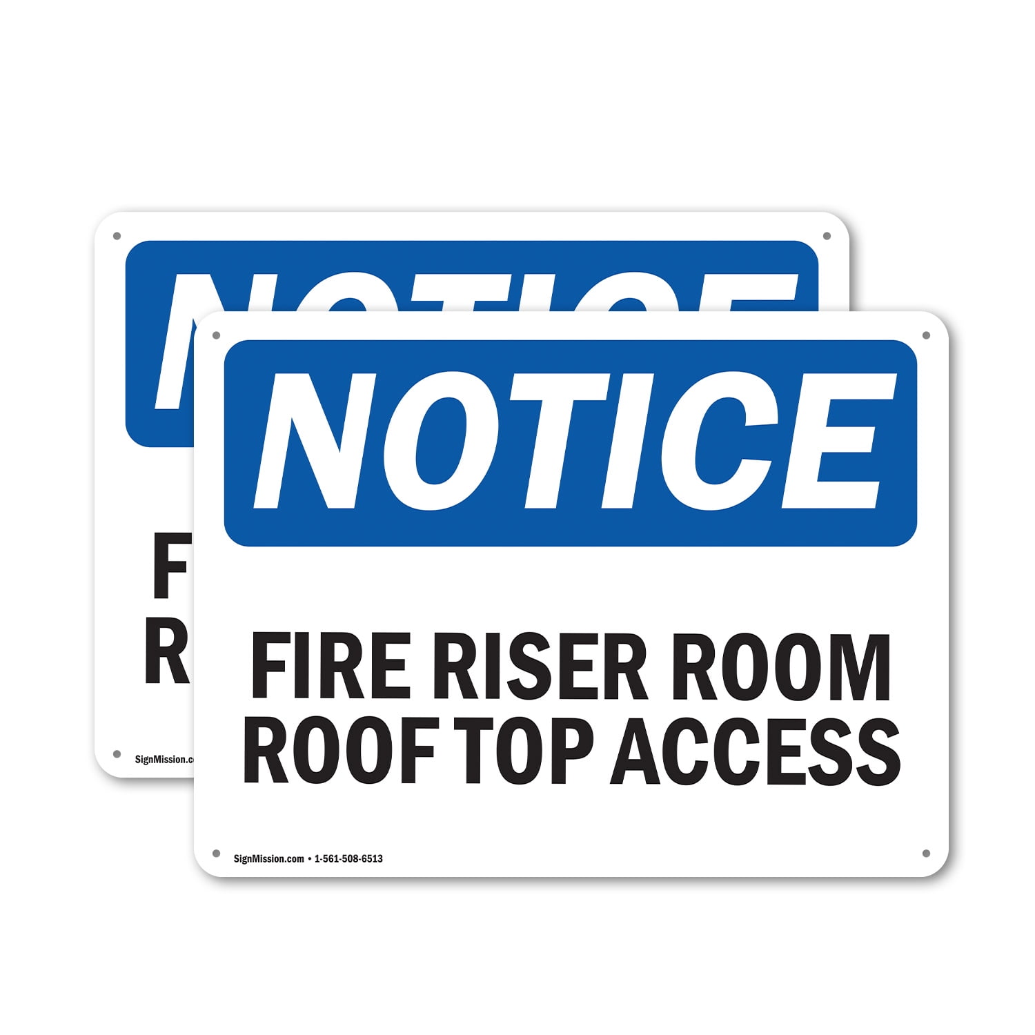 (2 Pack) Fire Riser Room Roof Top Access OSHA Notice Sign 14 Inch X 10 ...