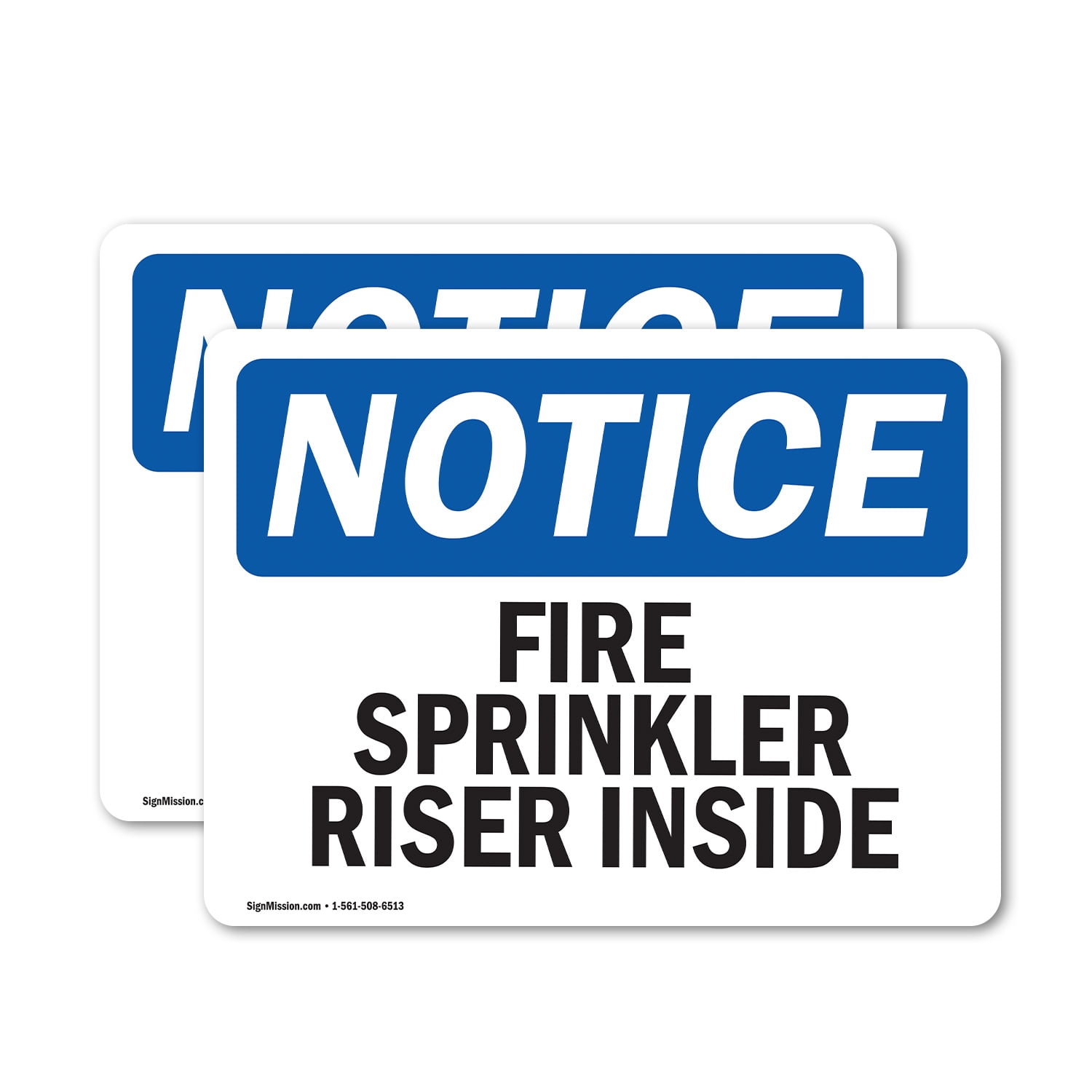(2 Pack) Fire Sprinkler Riser Inside OSHA Notice Sign 10 Inch X 7 Inch ...
