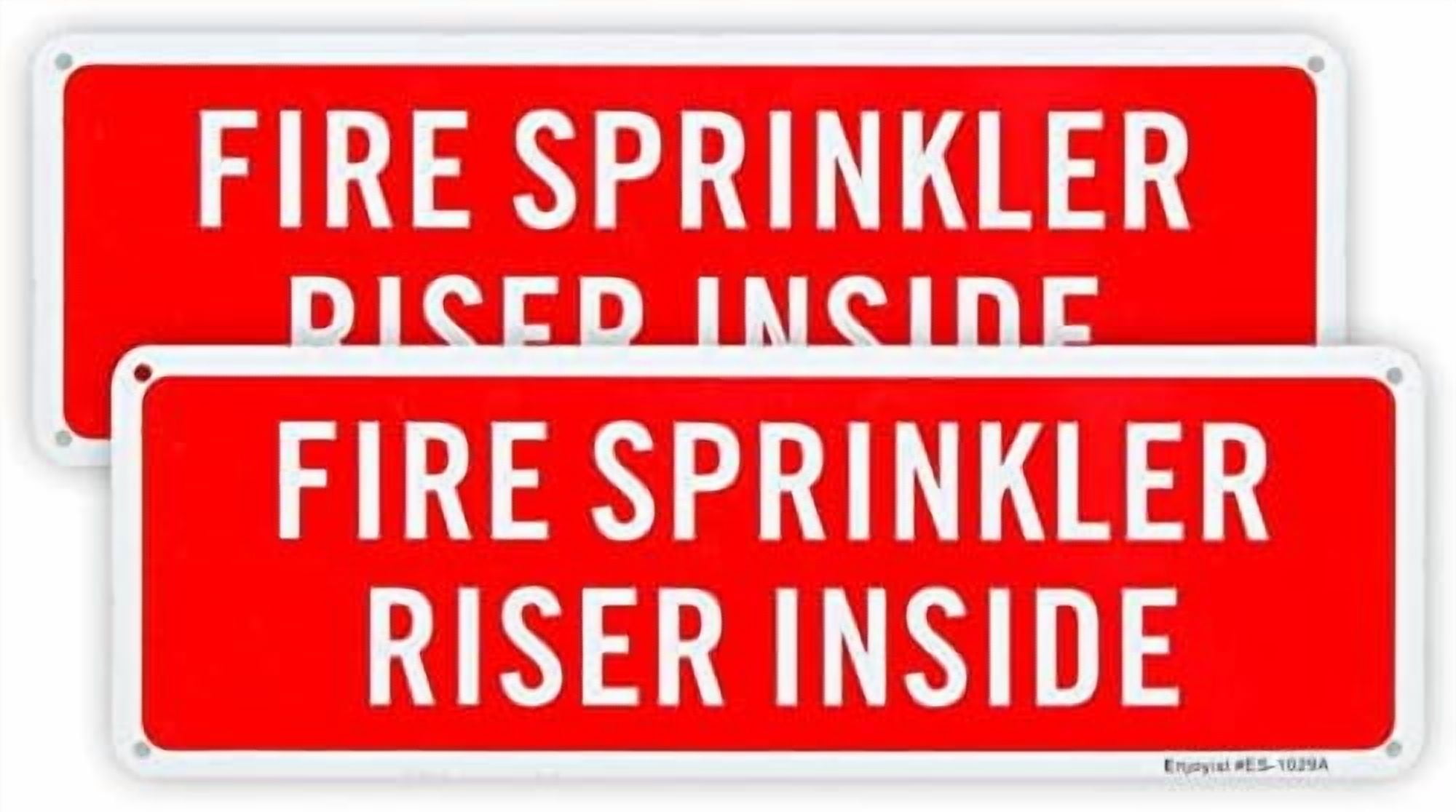 2 Pack Fire Sprinkler Riser Inside Sign, 12"x 4" .04" Aluminum ...