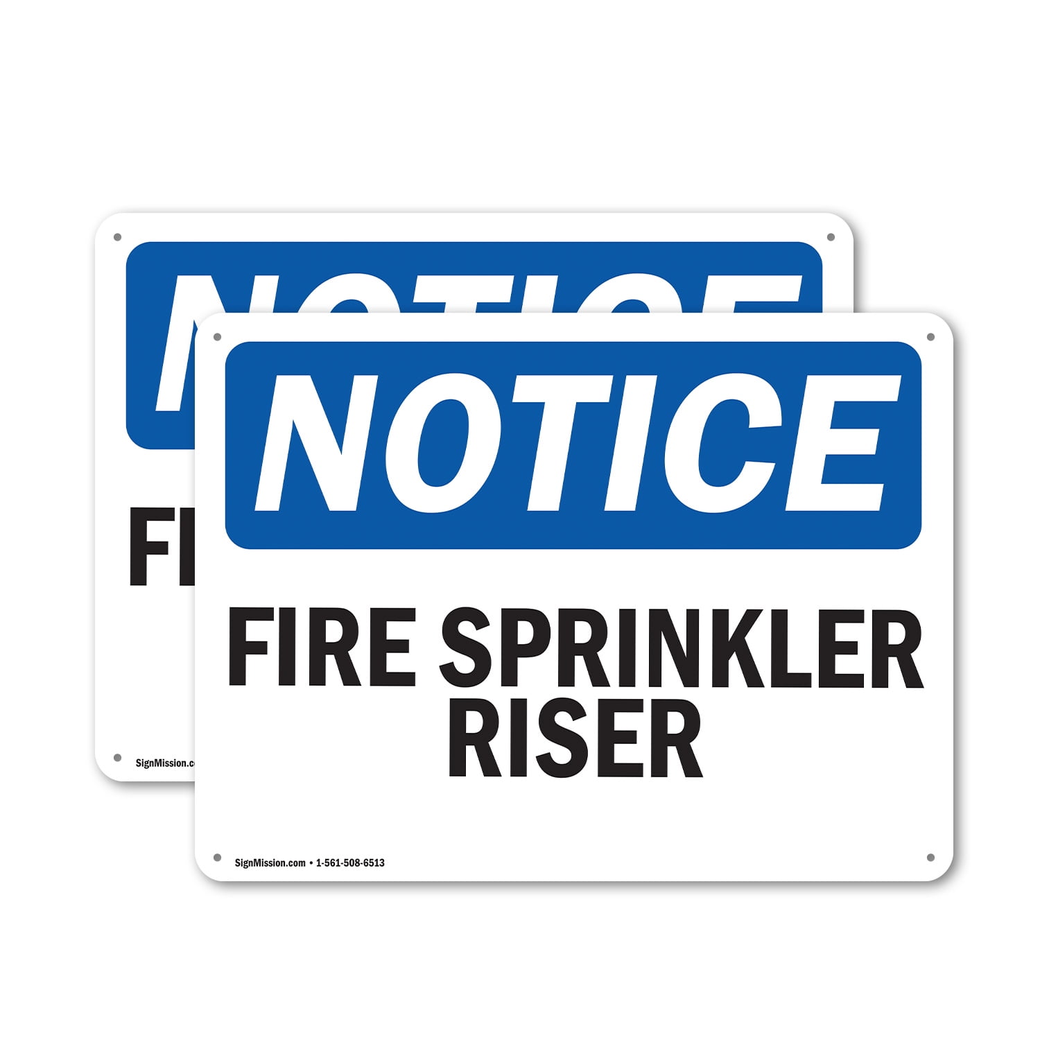 (2 Pack) Fire Sprinkler Riser OSHA Notice Sign 18 Inch X 12 Inch ...