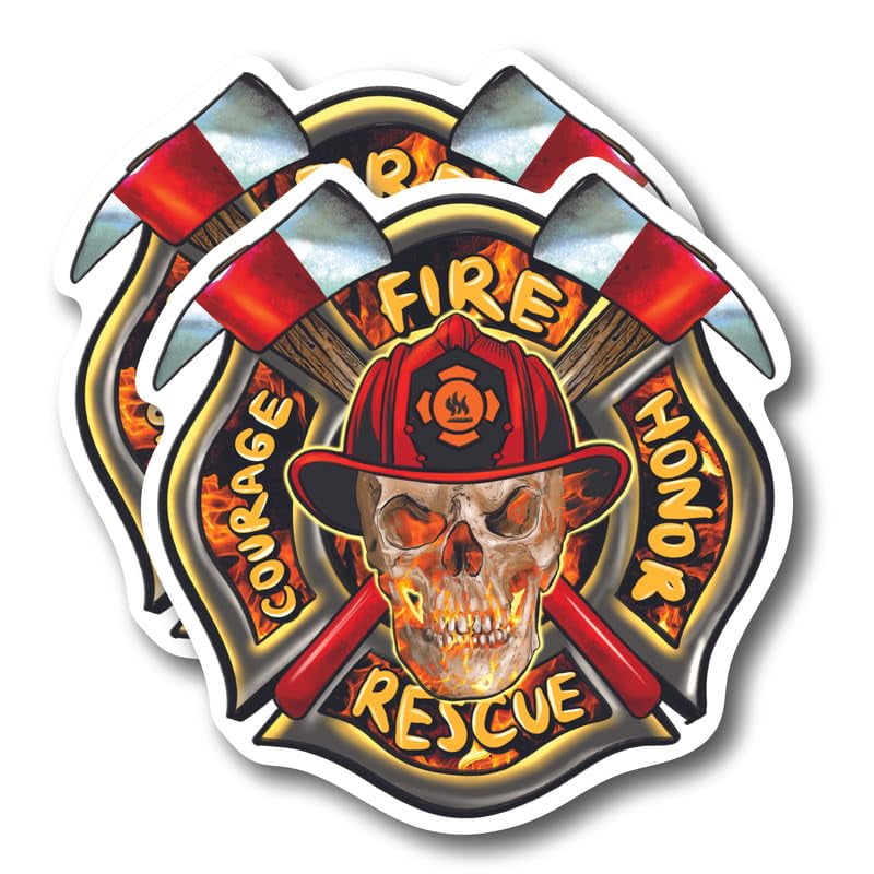 (2 Pack) Firefighter Stickers - Fireman Firewomen Courage Rescue Honor ...