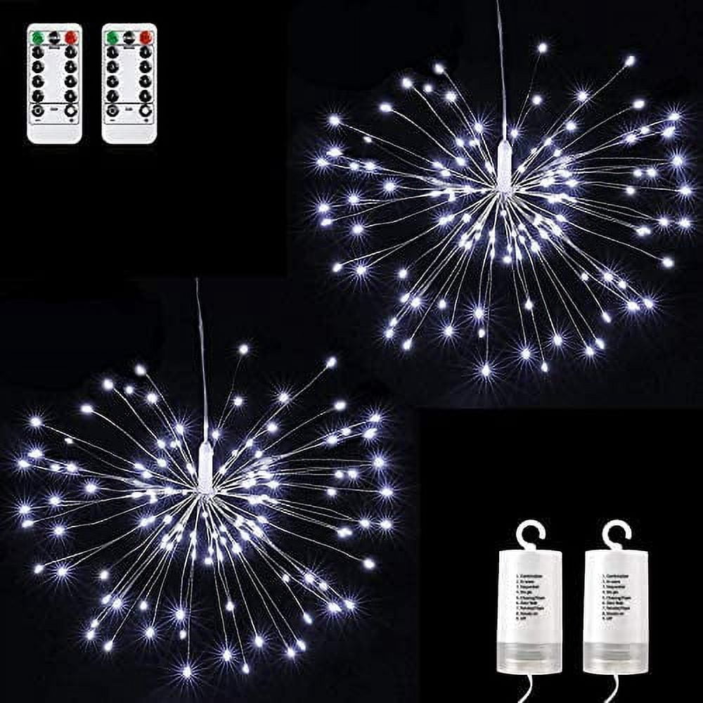 2 Pack Firework Fairy Light, 180 LED 8 Mode LED Starburst Lights Copper ...