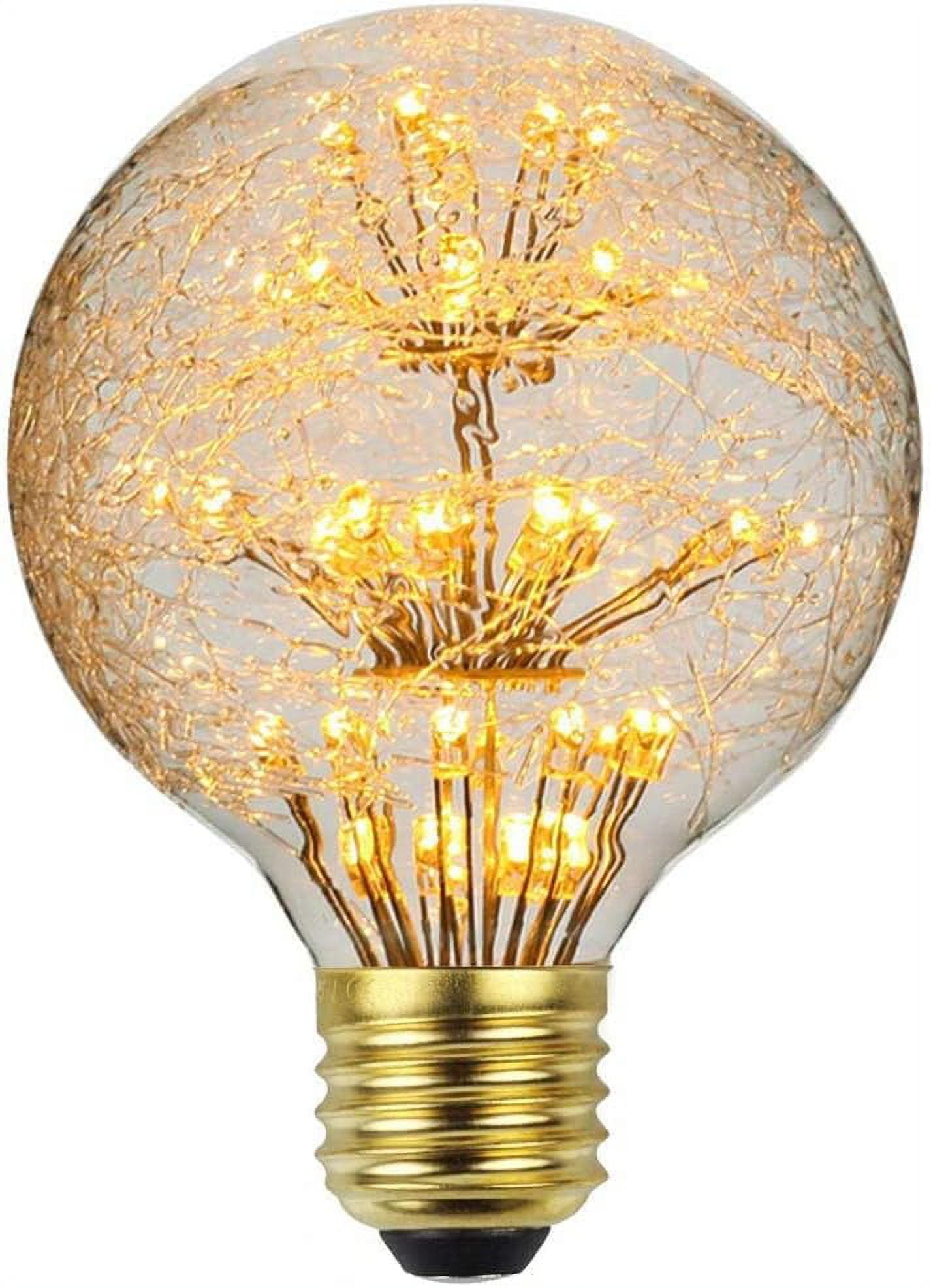 2 Pack Firework Light Bulb, 3W Retro Starry Light Bulb E27 Base Vintage ...
