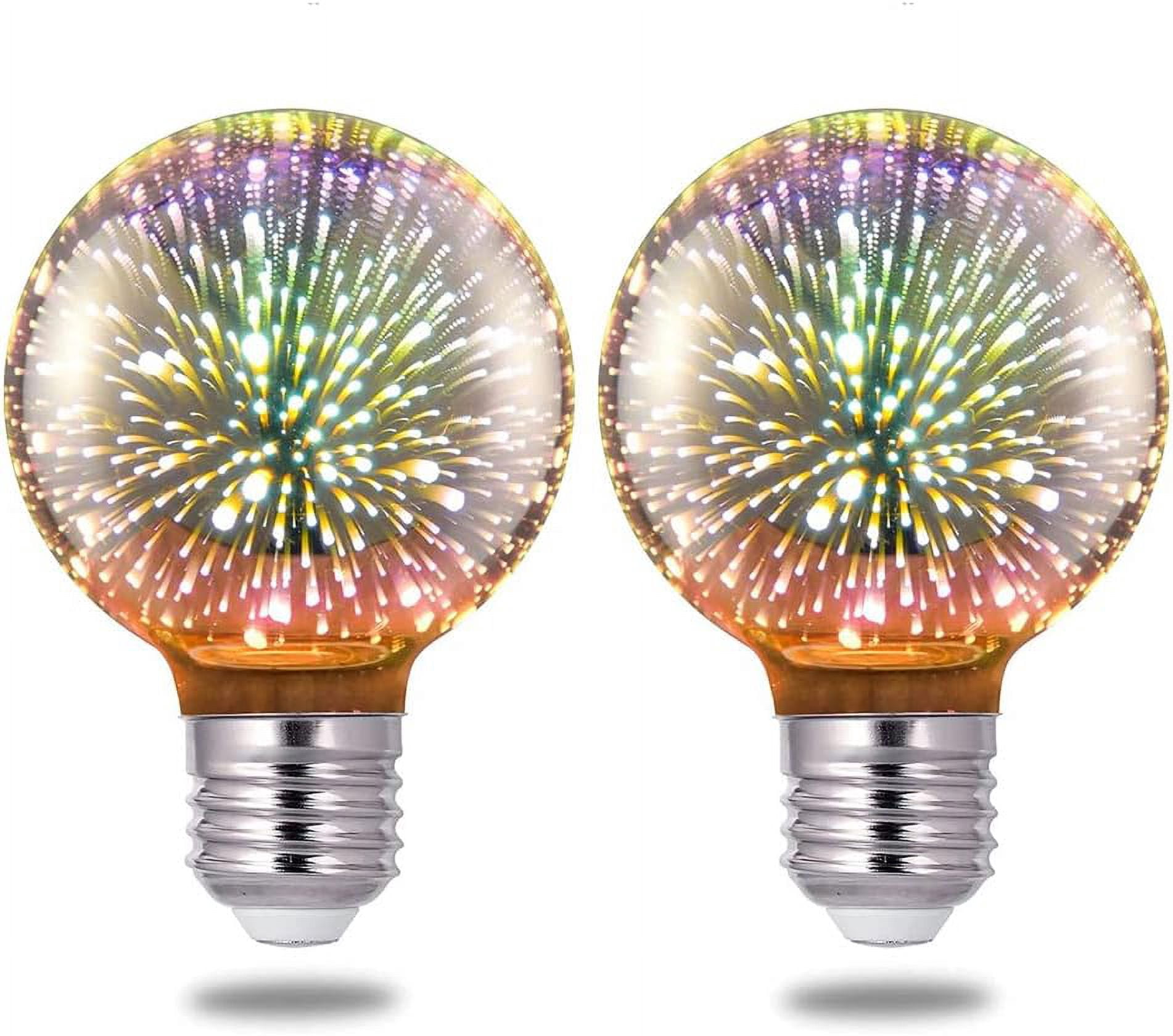 2 Pack Firework Light Bulb, E27 AC 85-220V 4W LED Light Bulbs Edison ...