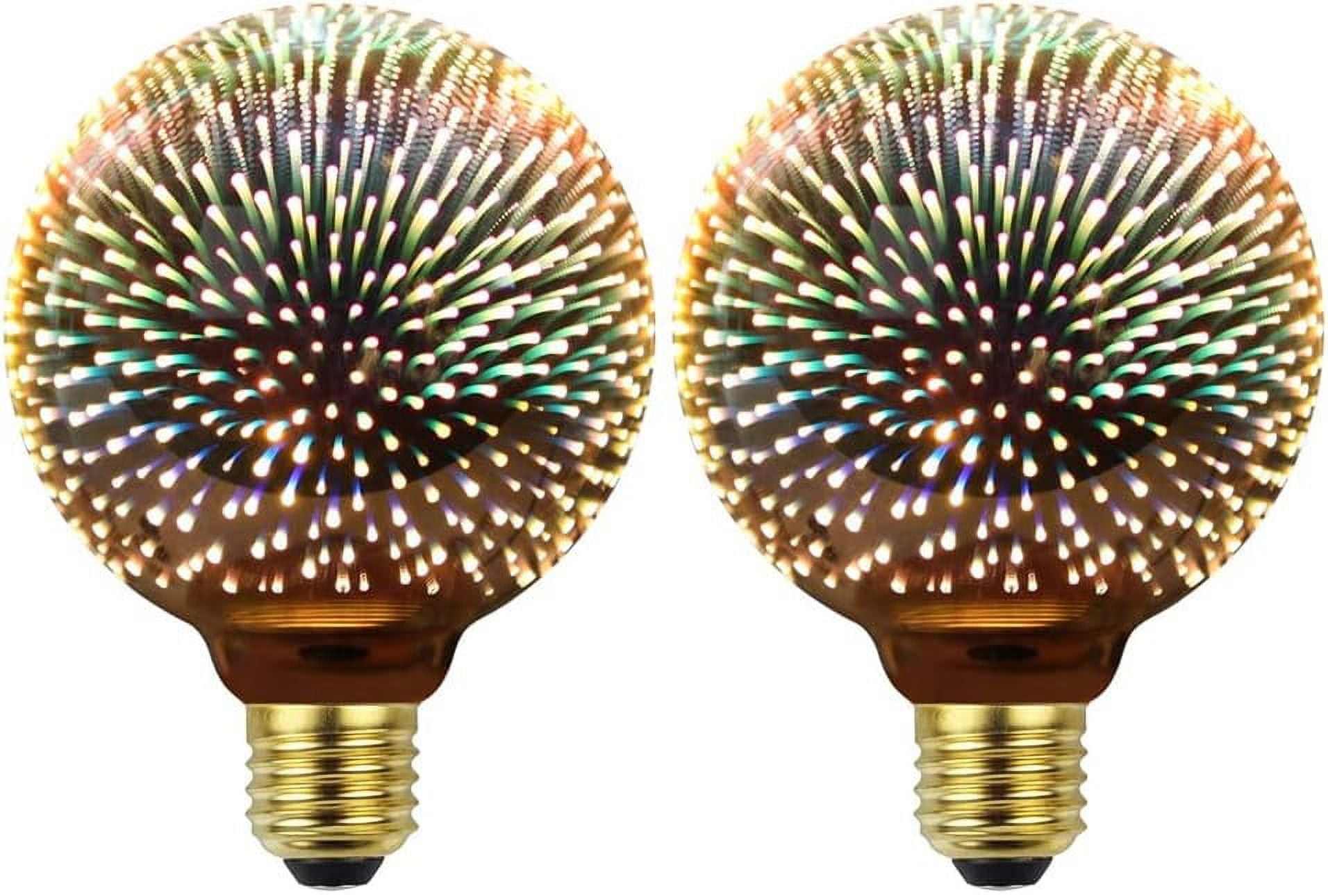 2 Pack Firework Light Bulb, E27 AC 85-220V 4W LED Light Bulbs Edison ...