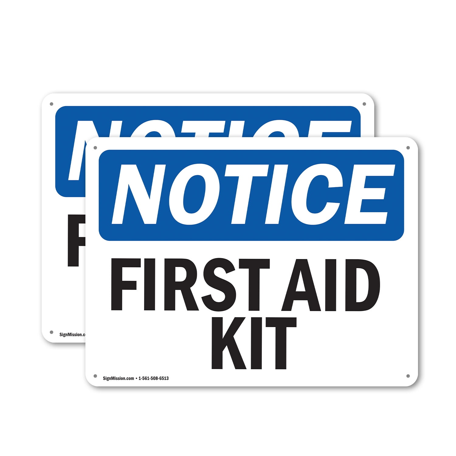 (2 Pack) First Aid Kit OSHA Notice Sign 24 Inch X 18 Inch Indoor ...