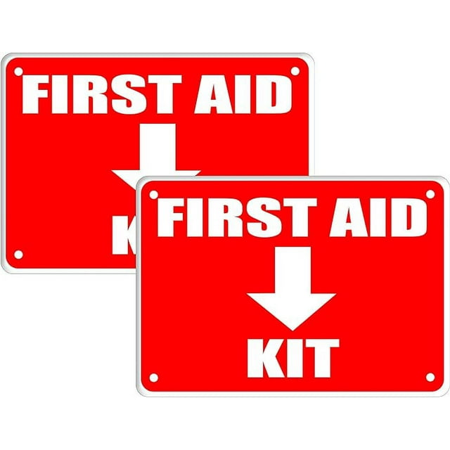 2 Pack First Aid Safety Sign For Emergency Kit, Clear Visible 7" x 10 ...