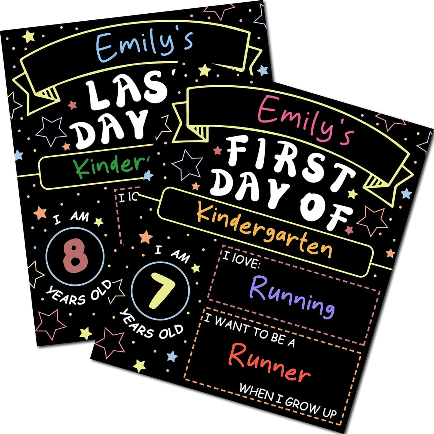 2 Pack First and Last Day of School Sign Board - Double Sided Back to ...