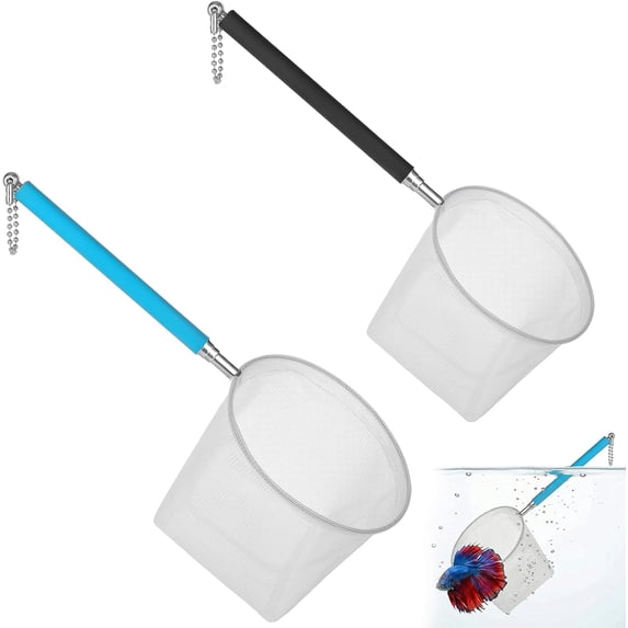 2 Pack Fish Net for Fish Tank, 3 & 4 Inch Stainless Steel Fishes Nets ...