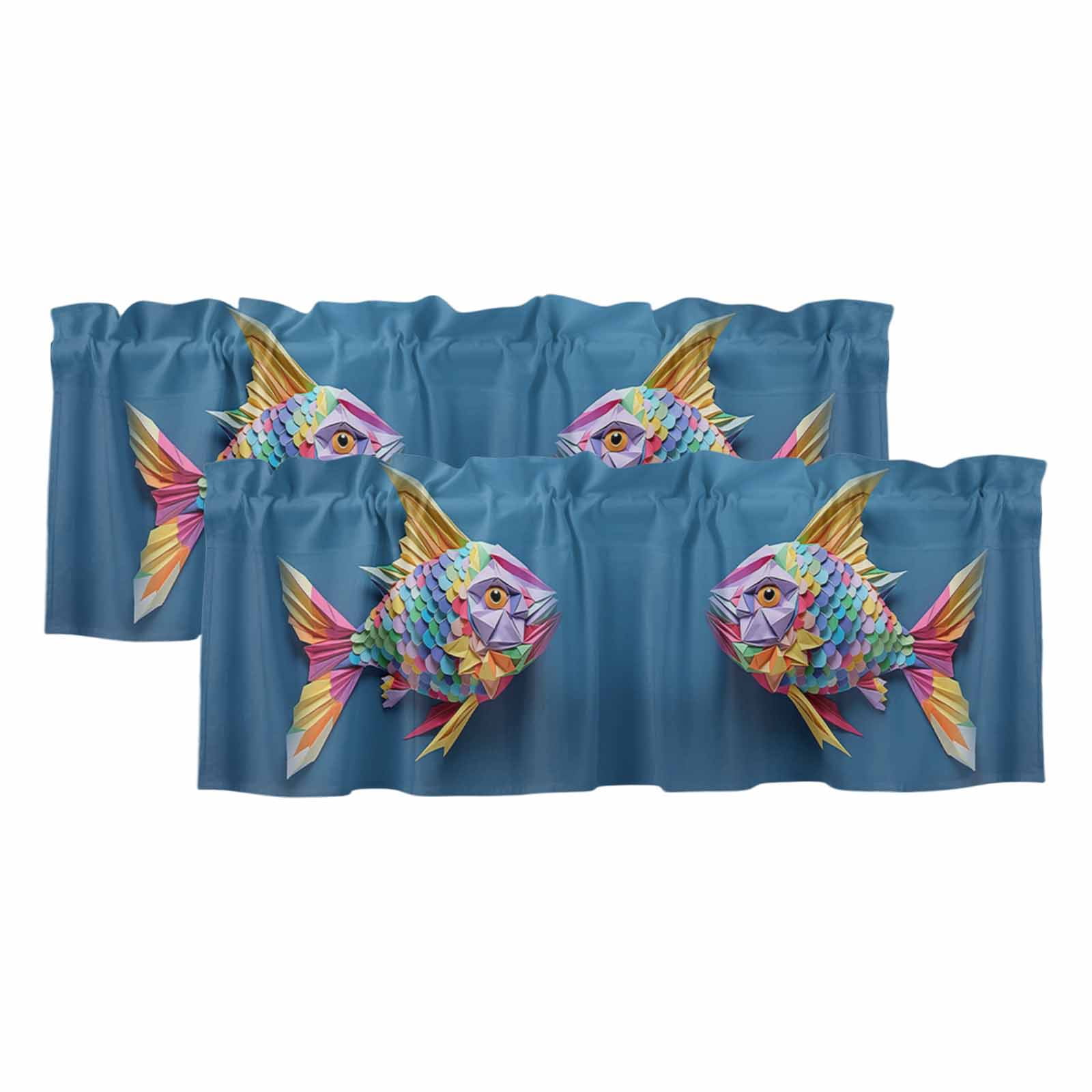 2 Pack Fish Scales Paper Valance for Window Eyes Tail Mouth Fins ...