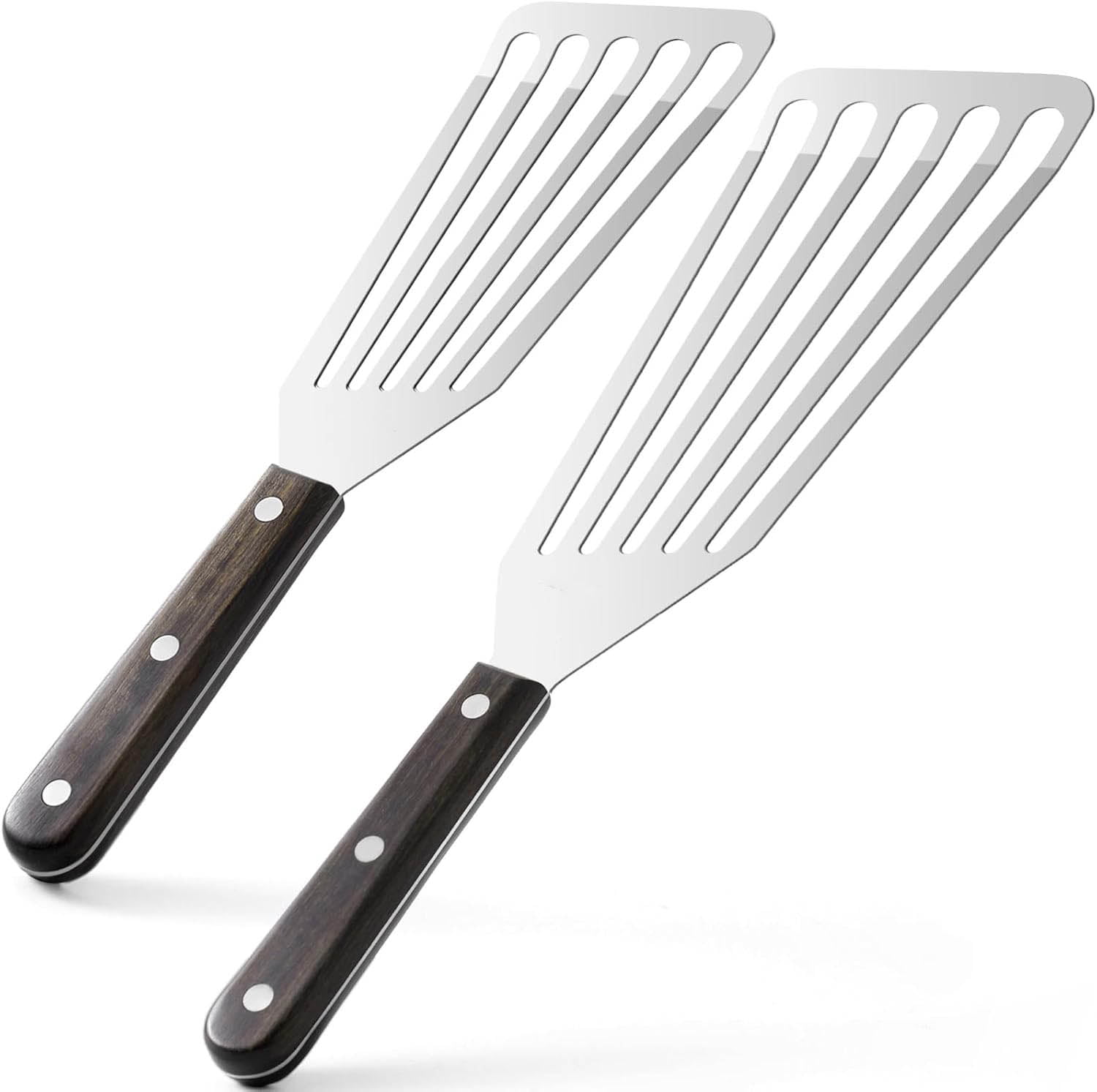 2 Pack Fish Spatula Stainless Steel, Flexible Fish Turner Spatula ...